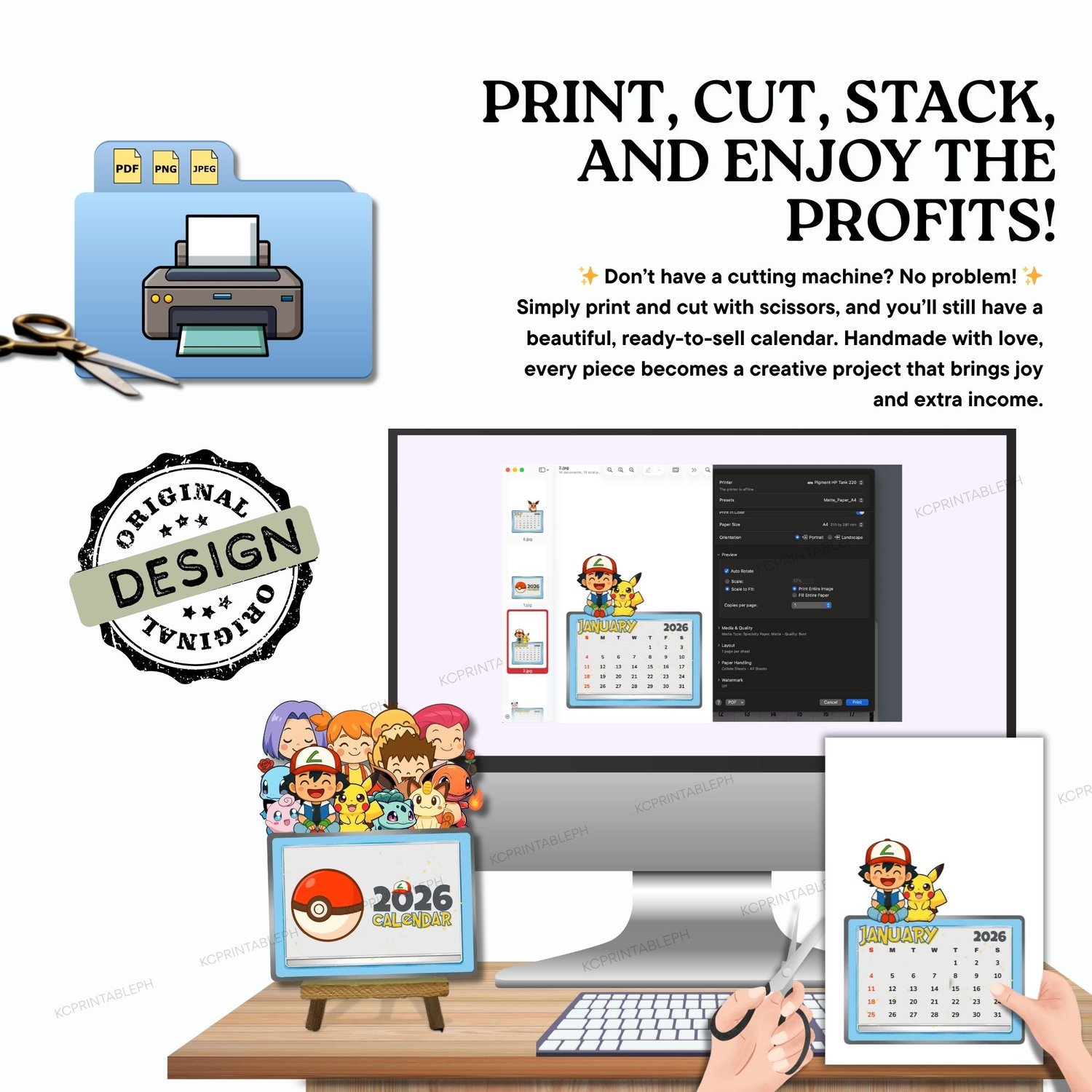 2026 Pokémon Chibi Stackable Desk Calendar – Printable, Cricut ...
