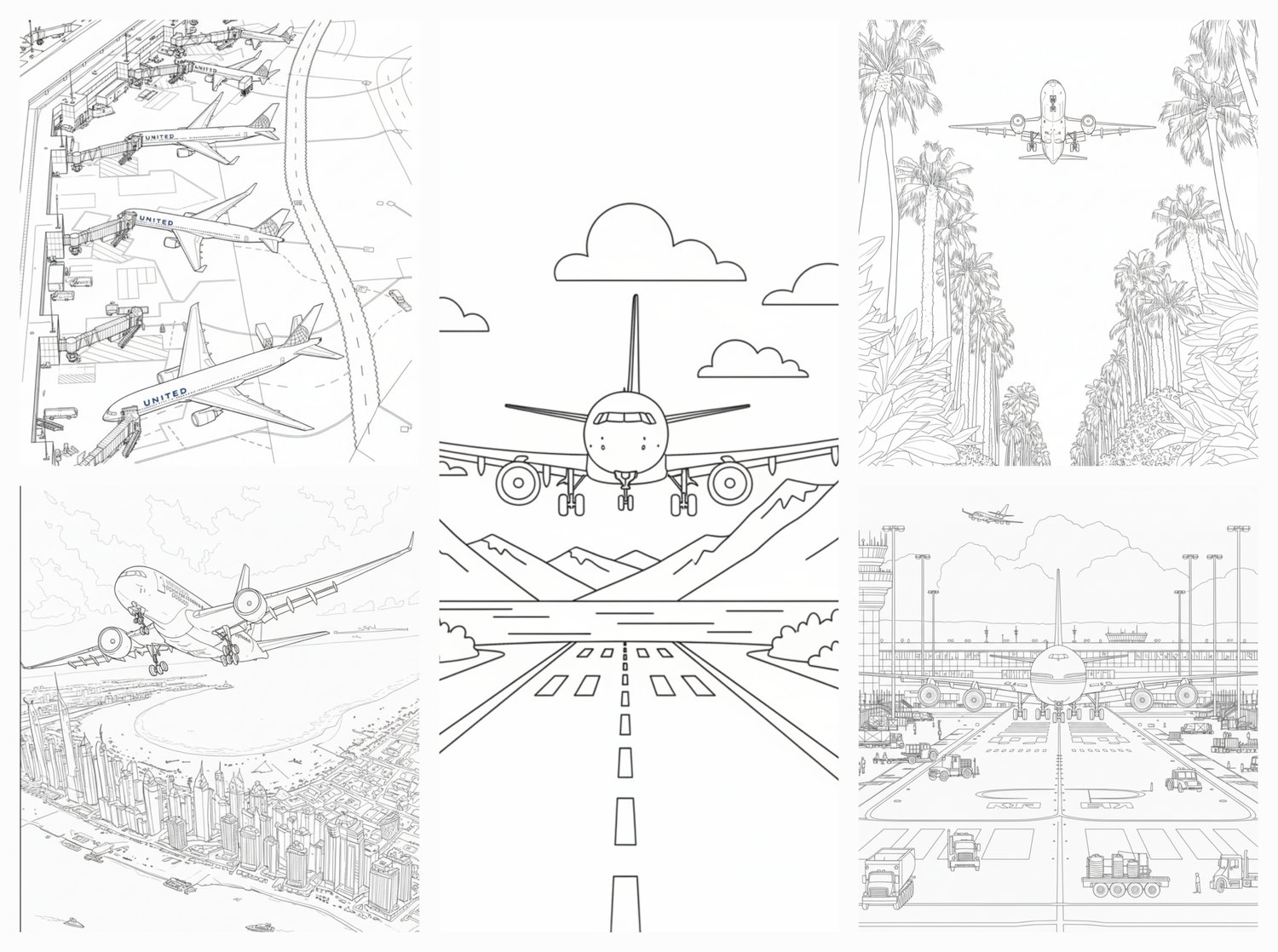 Take Off with Your Pencils: Plane and Airport Coloring Book – 20 ...