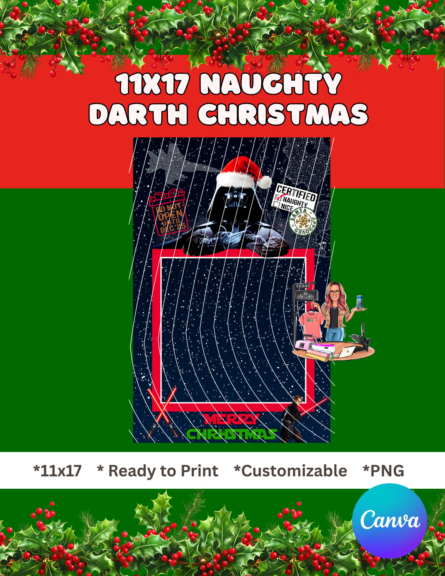 Darth Vader Christmas Card 11x17