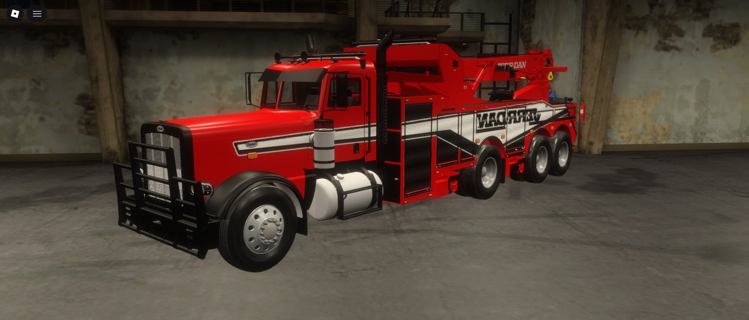 FREE Peterbild 389 Wrecker – Detailed Red Drivable Tow Truck for Roblox
