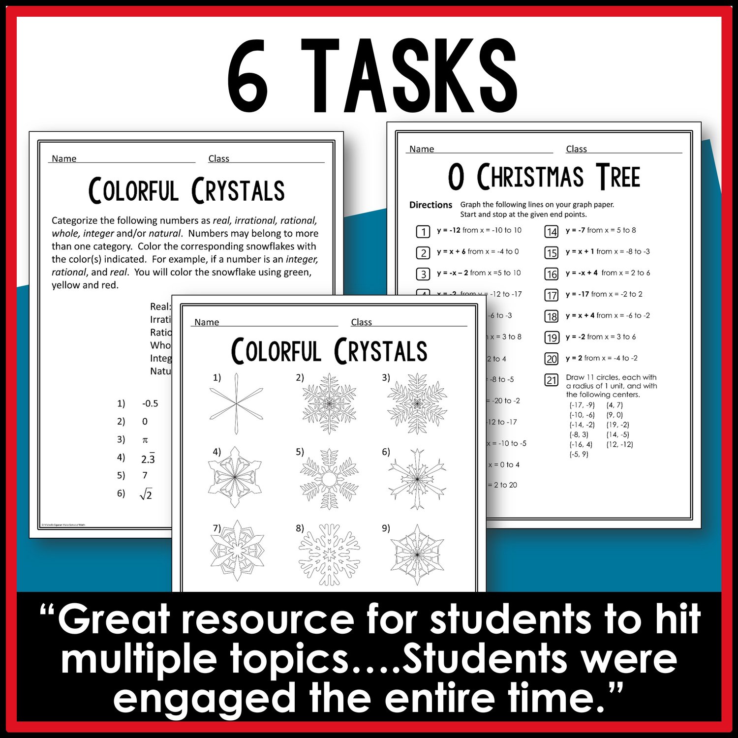 Christmas, Holiday and Winter Middle School Math Packet