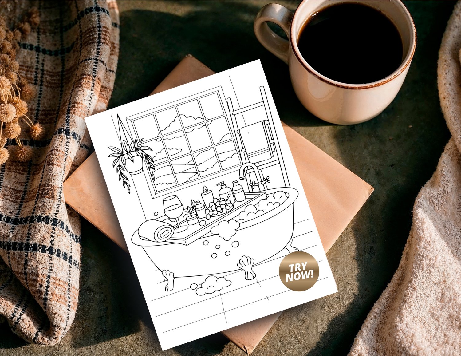 Bubble Bath Ritual Printable Coloring Page