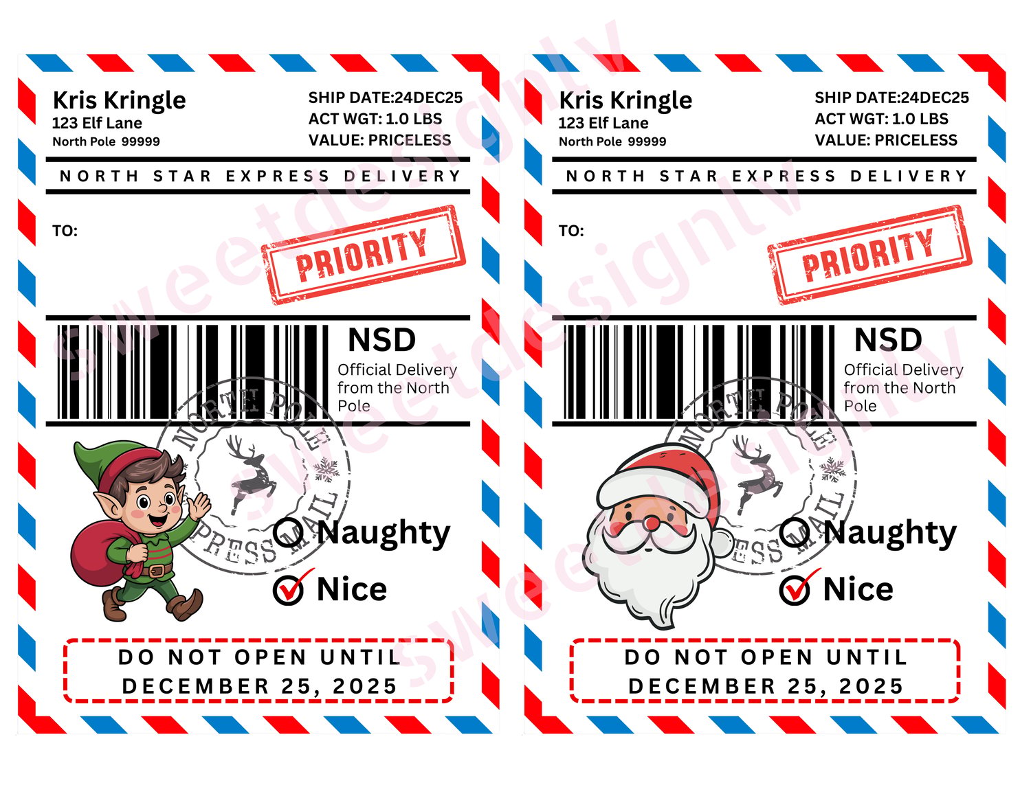 Santa Express Label-Digital file canva - Payhip