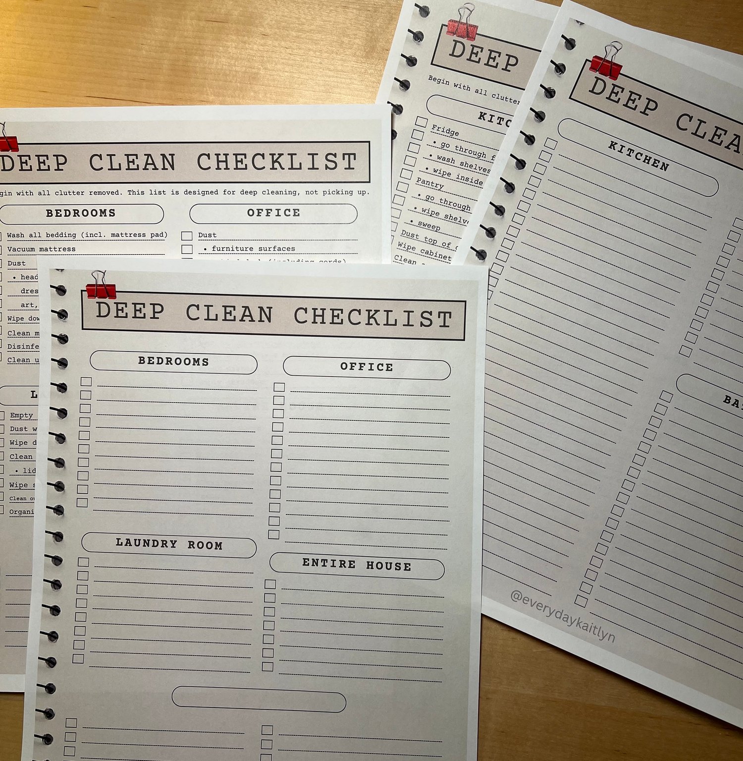Deep Clean Checklist Bundle (Blank Guided) - Payhip