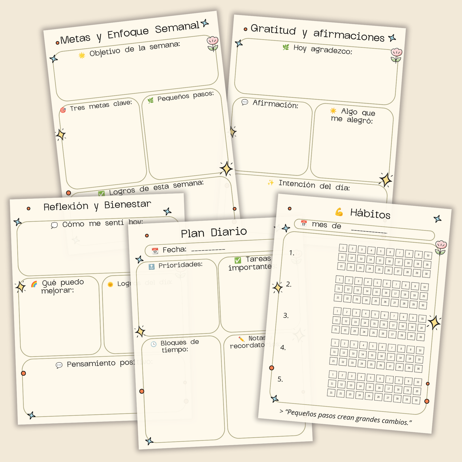 Planner Digital Diario | Gratitud, Hábitos y Bienestar - Payhip