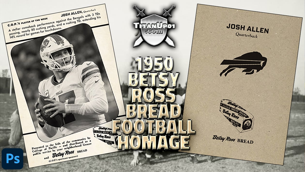 1950 Betsy Ross Bread Football Homage Photoshop PSD Templates