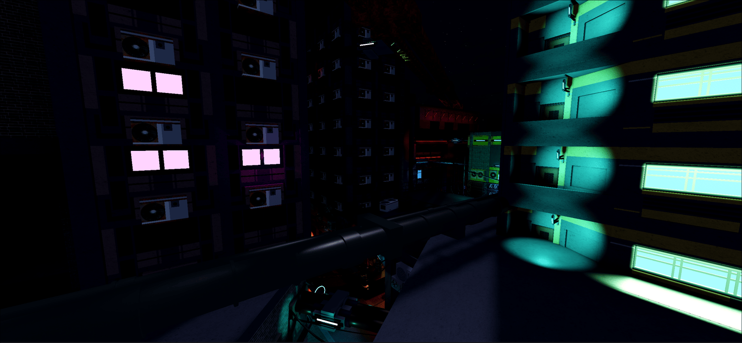 Midnight Sci-Fi Neon Urban Environment Roblox Map