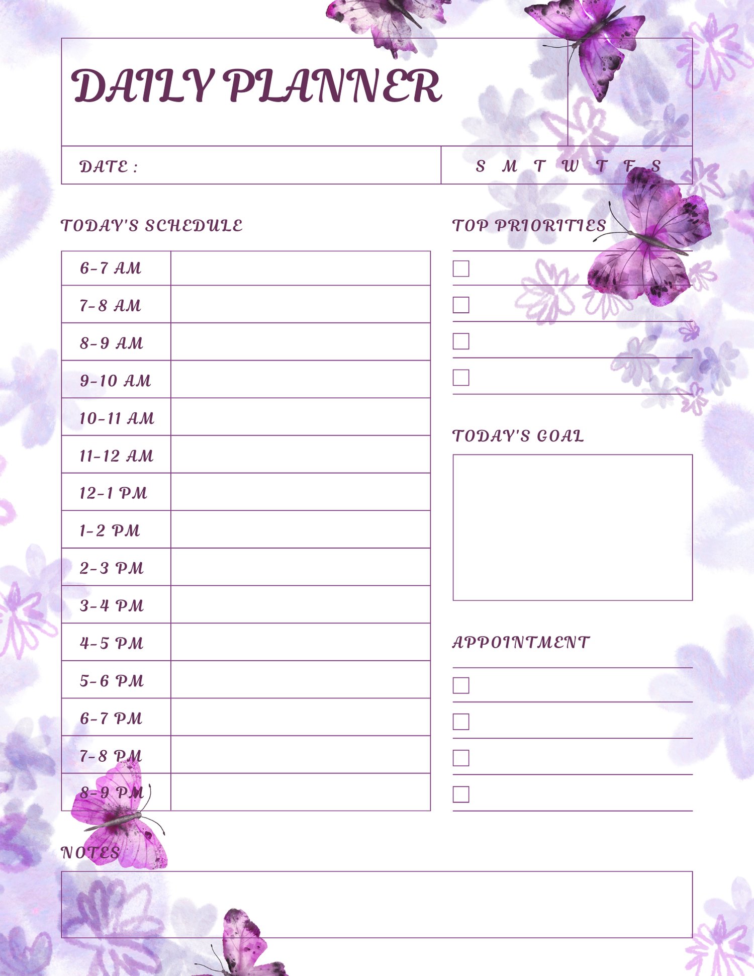 BUTTERFLY THEMED PLANNER - Payhip
