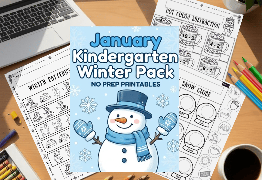 A Peek Inside My January Kindergarten Winter Pack