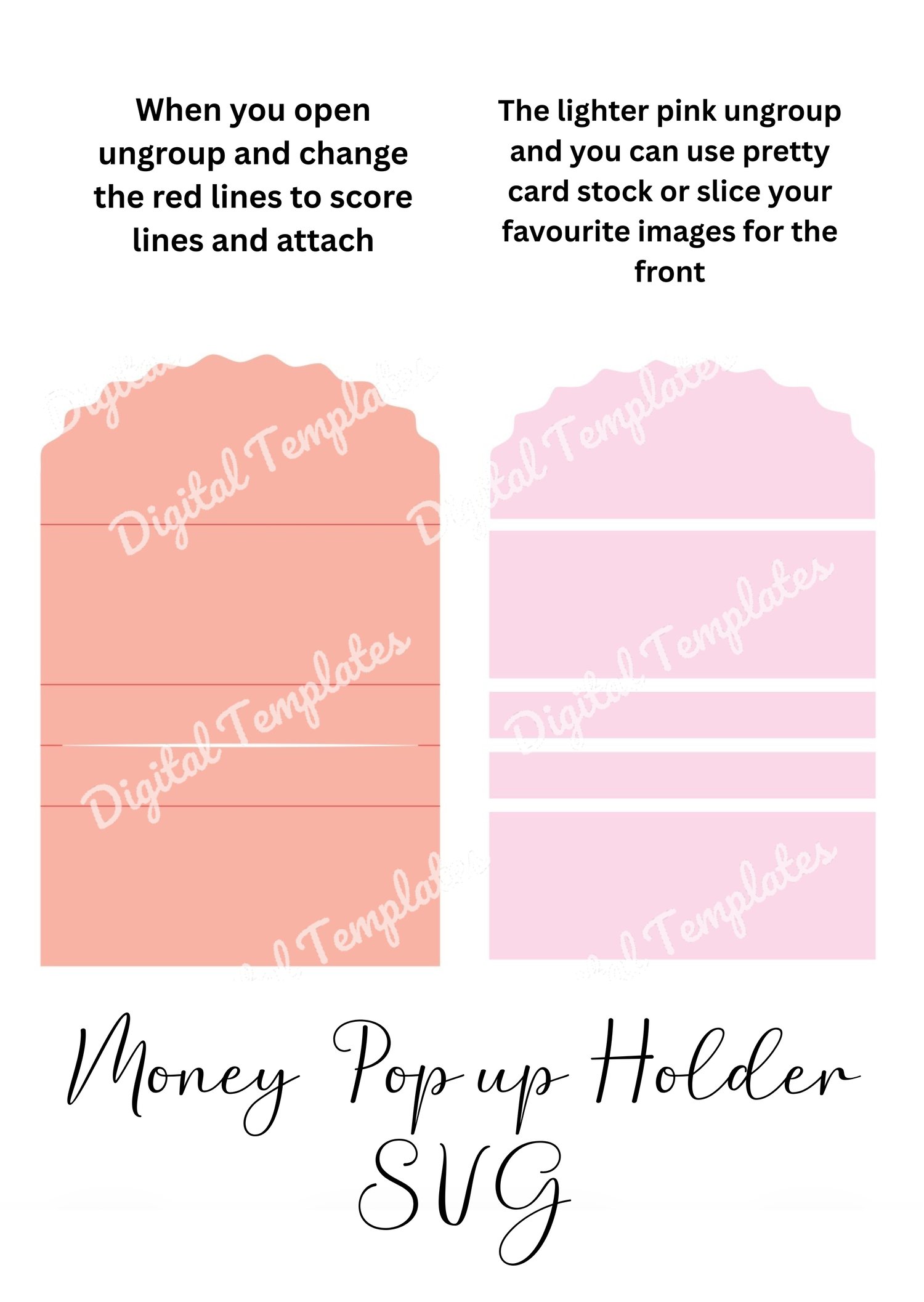 Money Pop-Up Holder SVG Template - Cricut Machine - Payhip