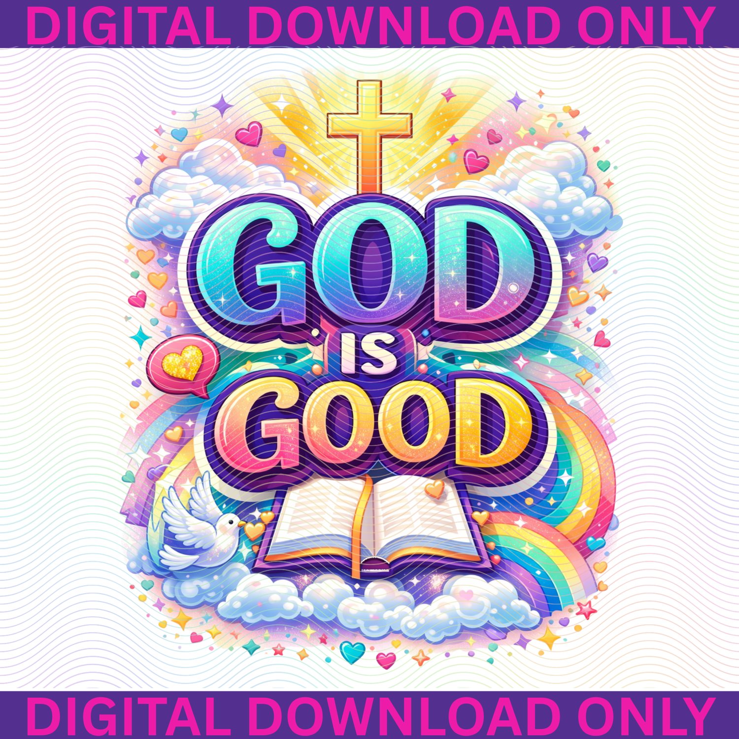 God Is Good | Faith-Based PNG Design for Shirts & Crafts - Payhip