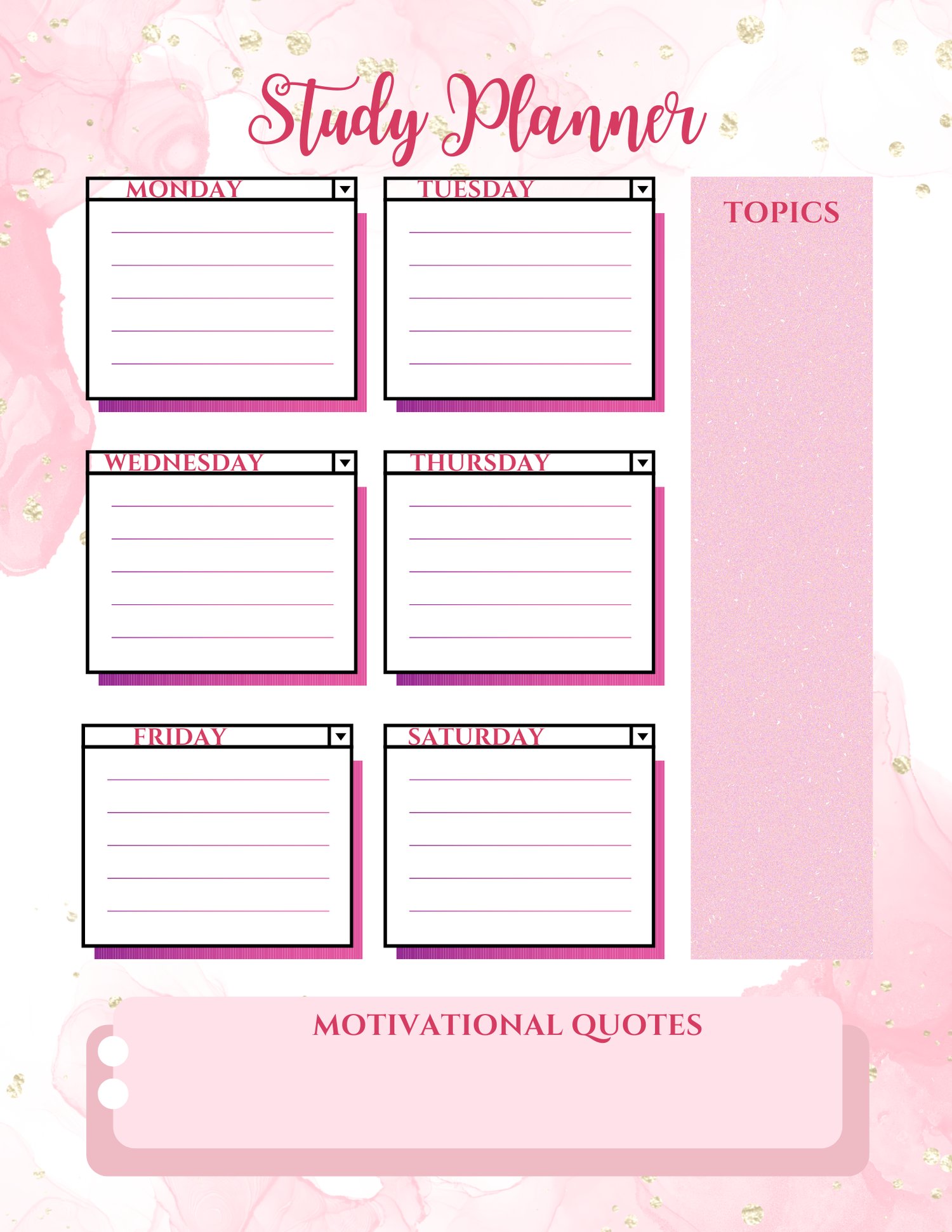Pink Student Planner - Payhip