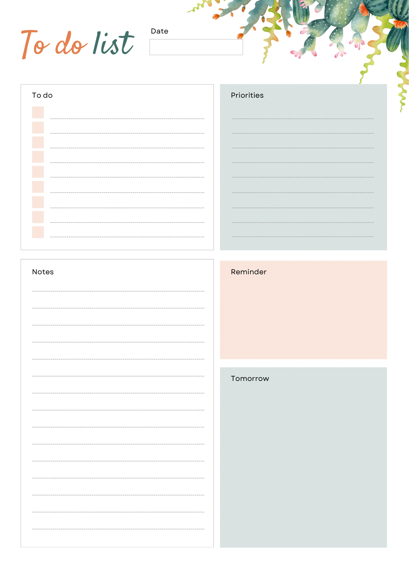 Minimalist Daily Planner Template: Printable Schedule, To-Do List (A4 ...