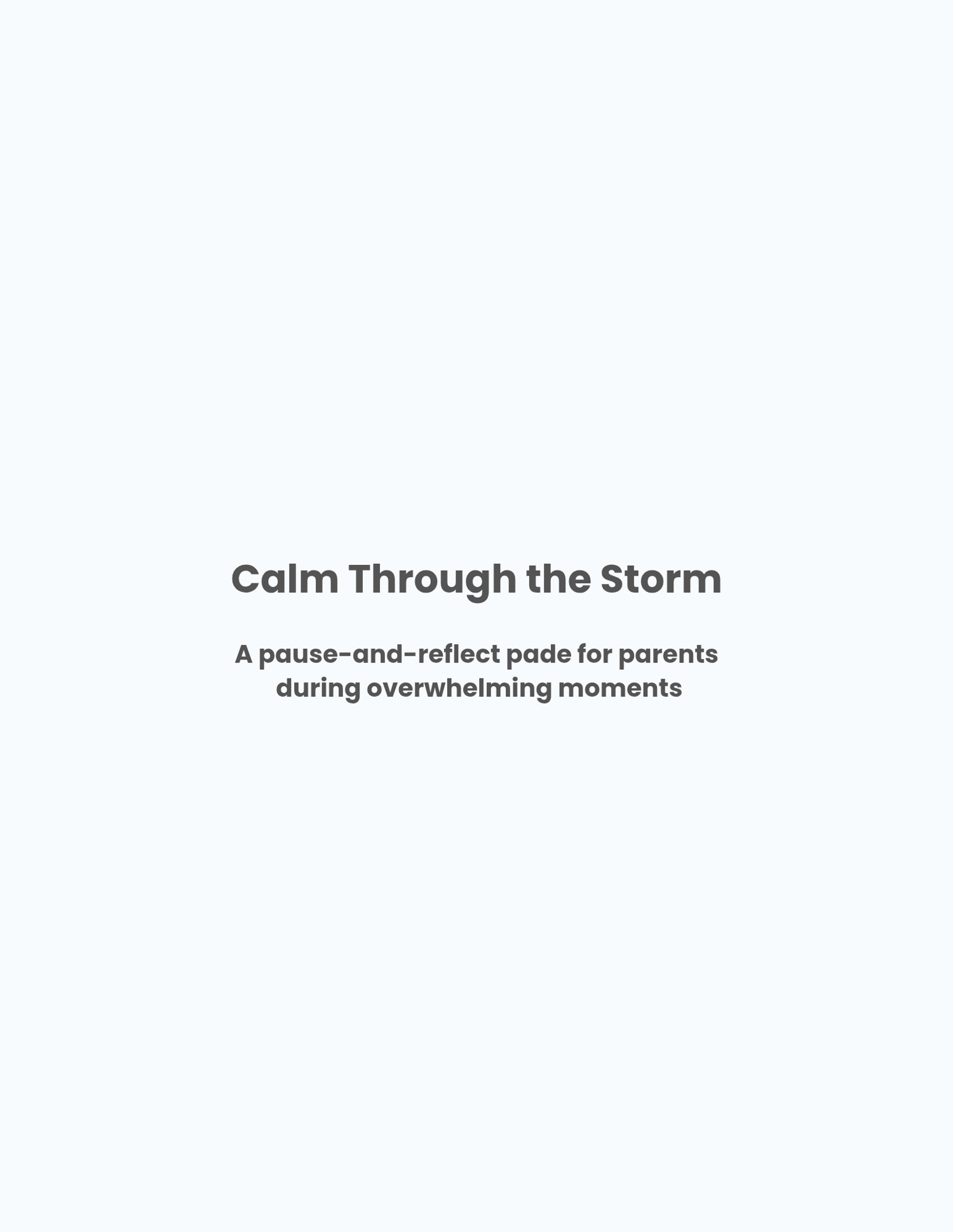 Calm Through the Storm: Parent Pause Template - Payhip