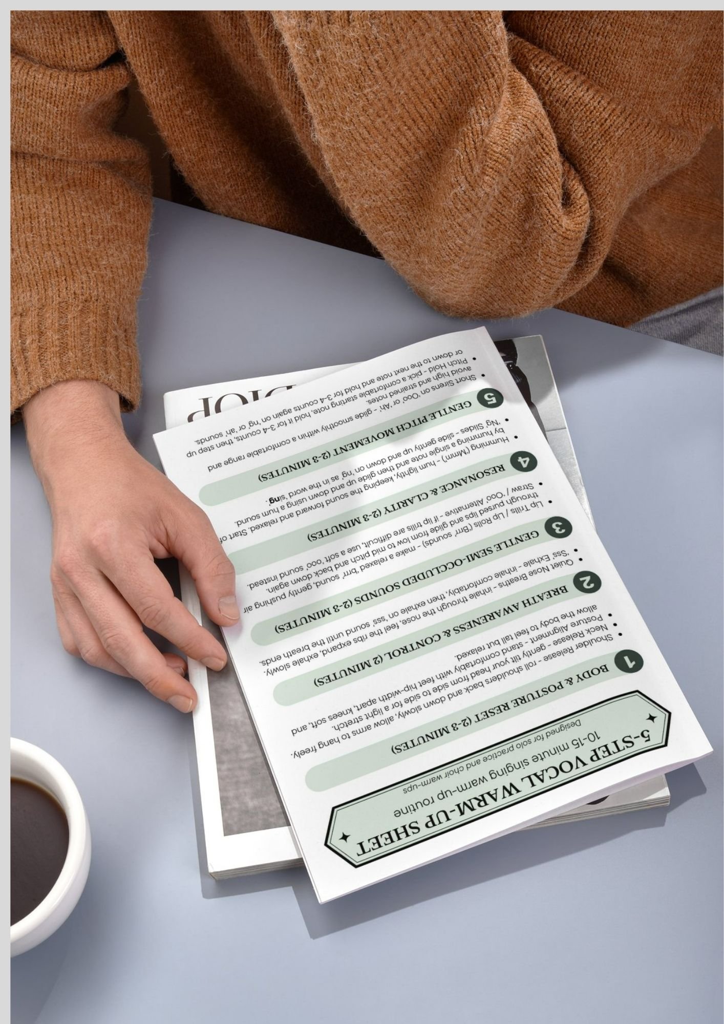 Vocal Warm-Up Printable | Singing Practice Worksheet Guide for Soloists ...