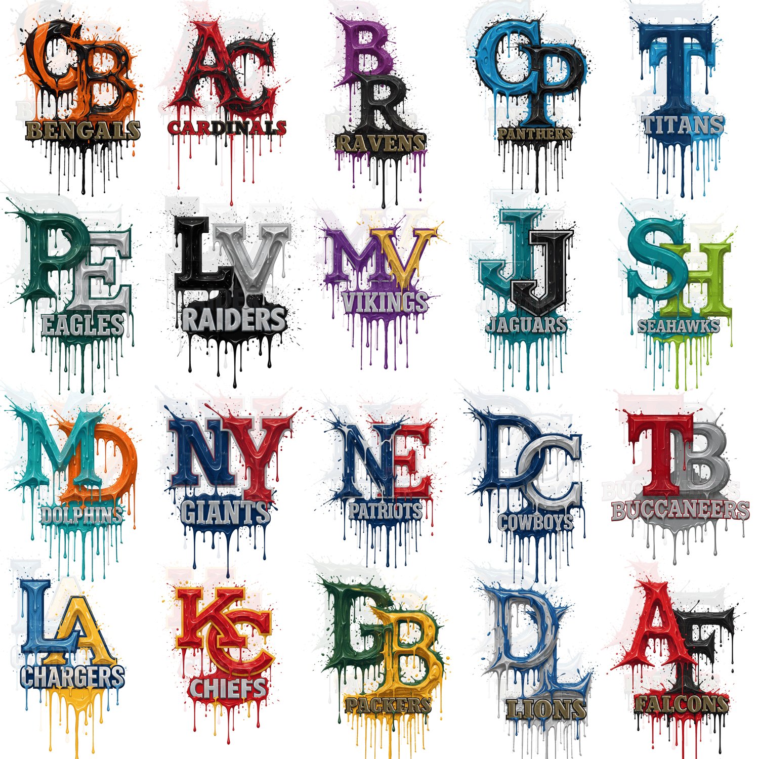 32 Dripping NFL Alphabets designs - Payhip