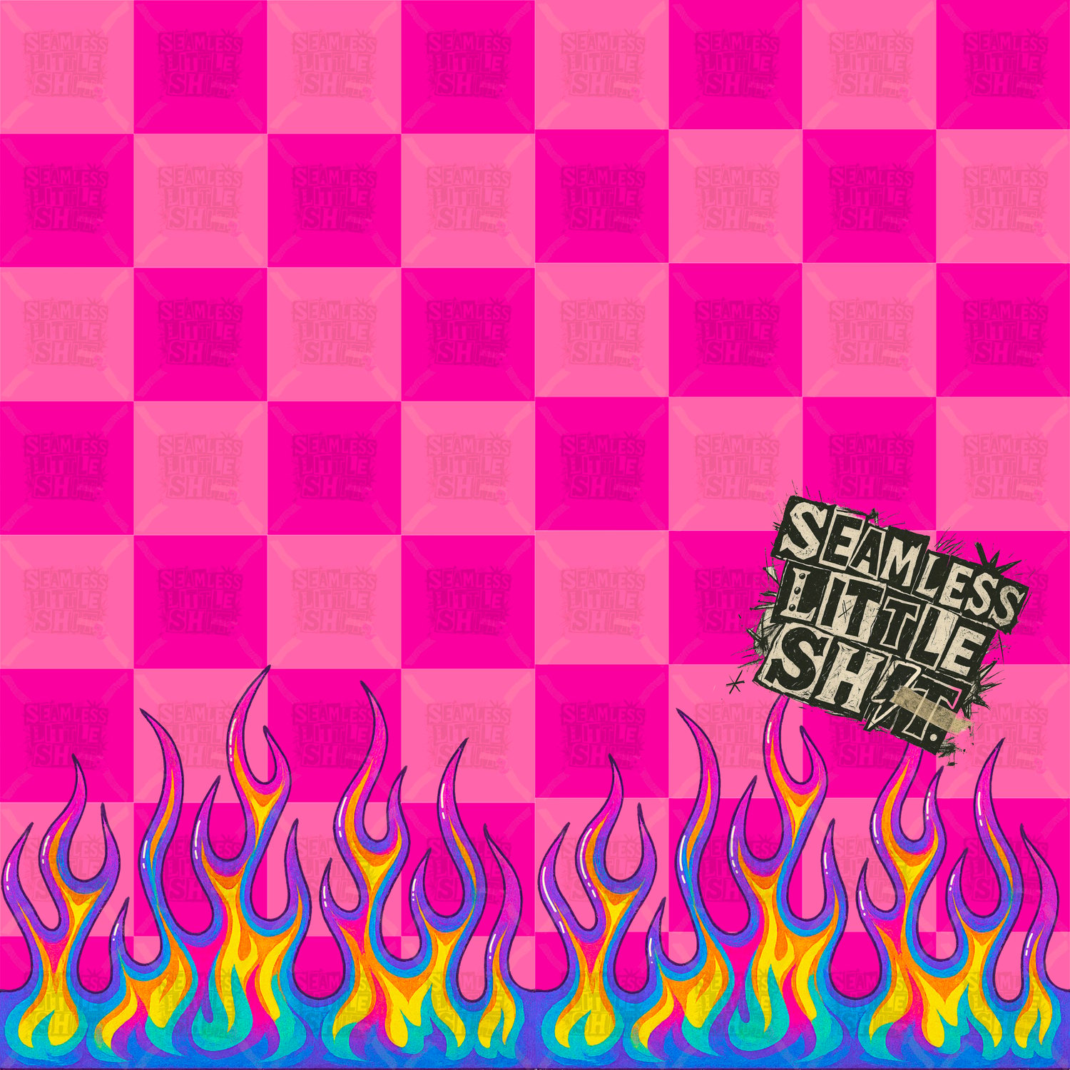 Classic Check Flame: Hot Pink on Pink - Payhip