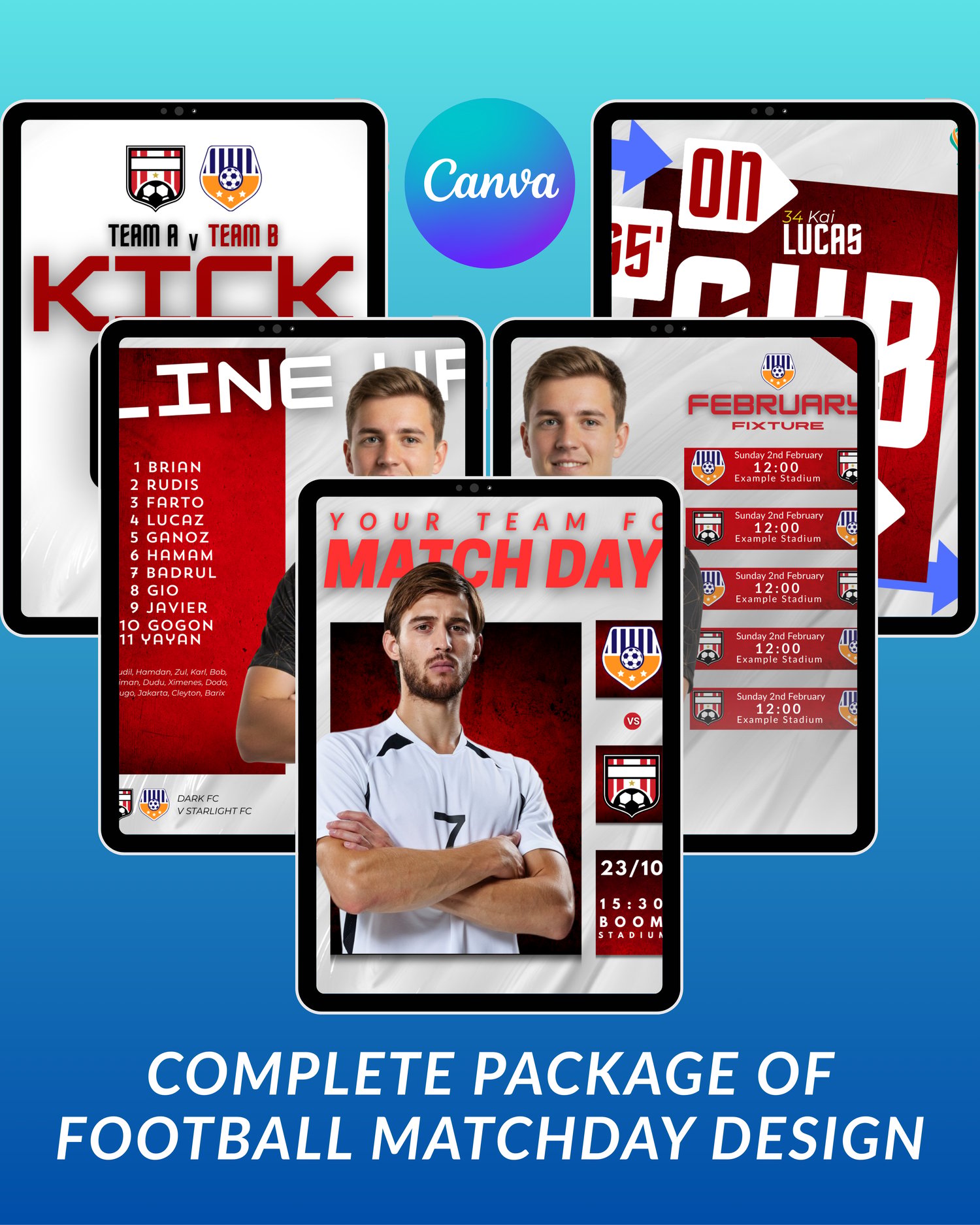 COMPLETE PACKAGE of FOOTBALL MATCHDAY TEMPLATE DESIGN - Payhip