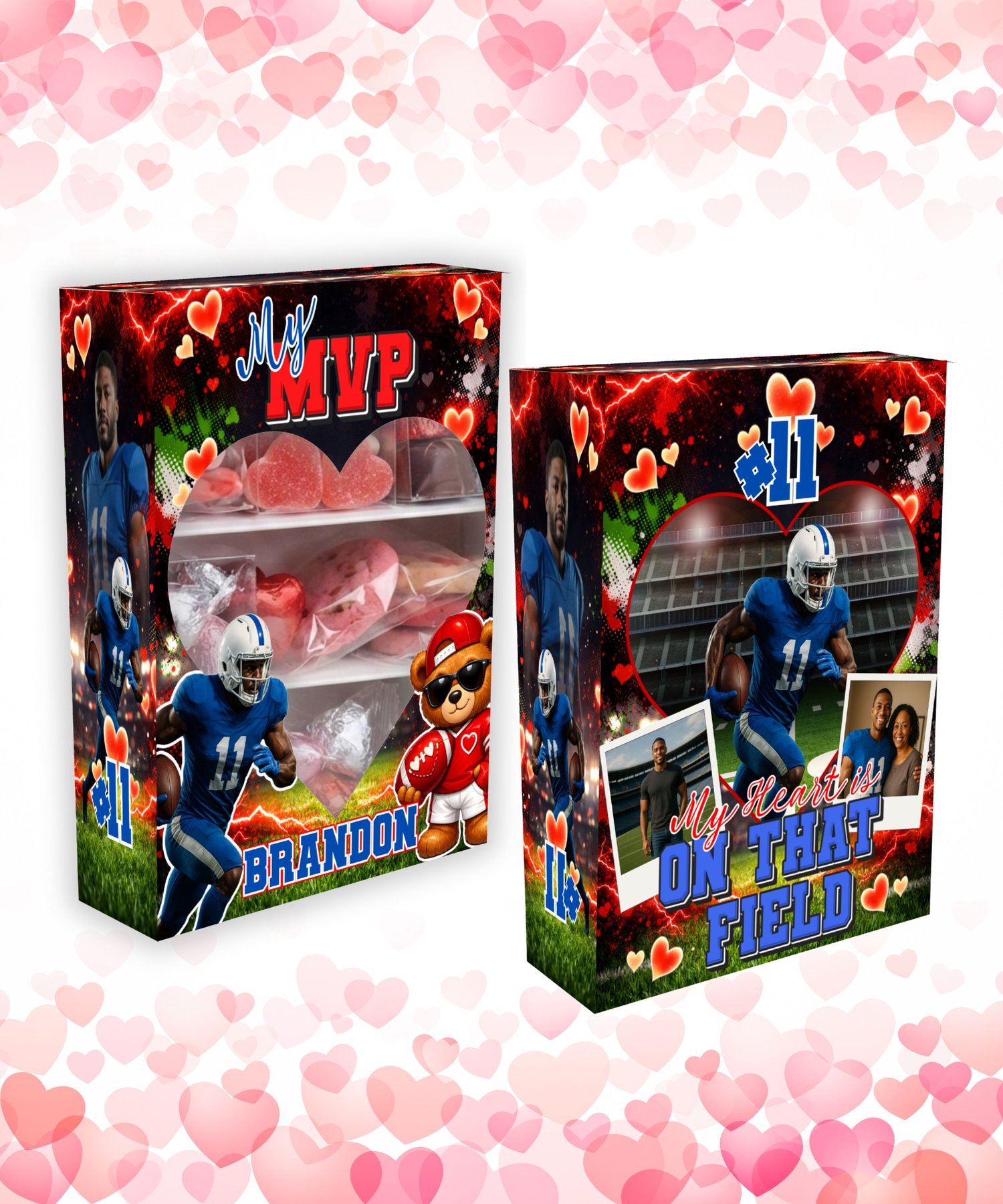Valentine’s Football MVP Gift Box Bundle | Editable Canva Valentine ...