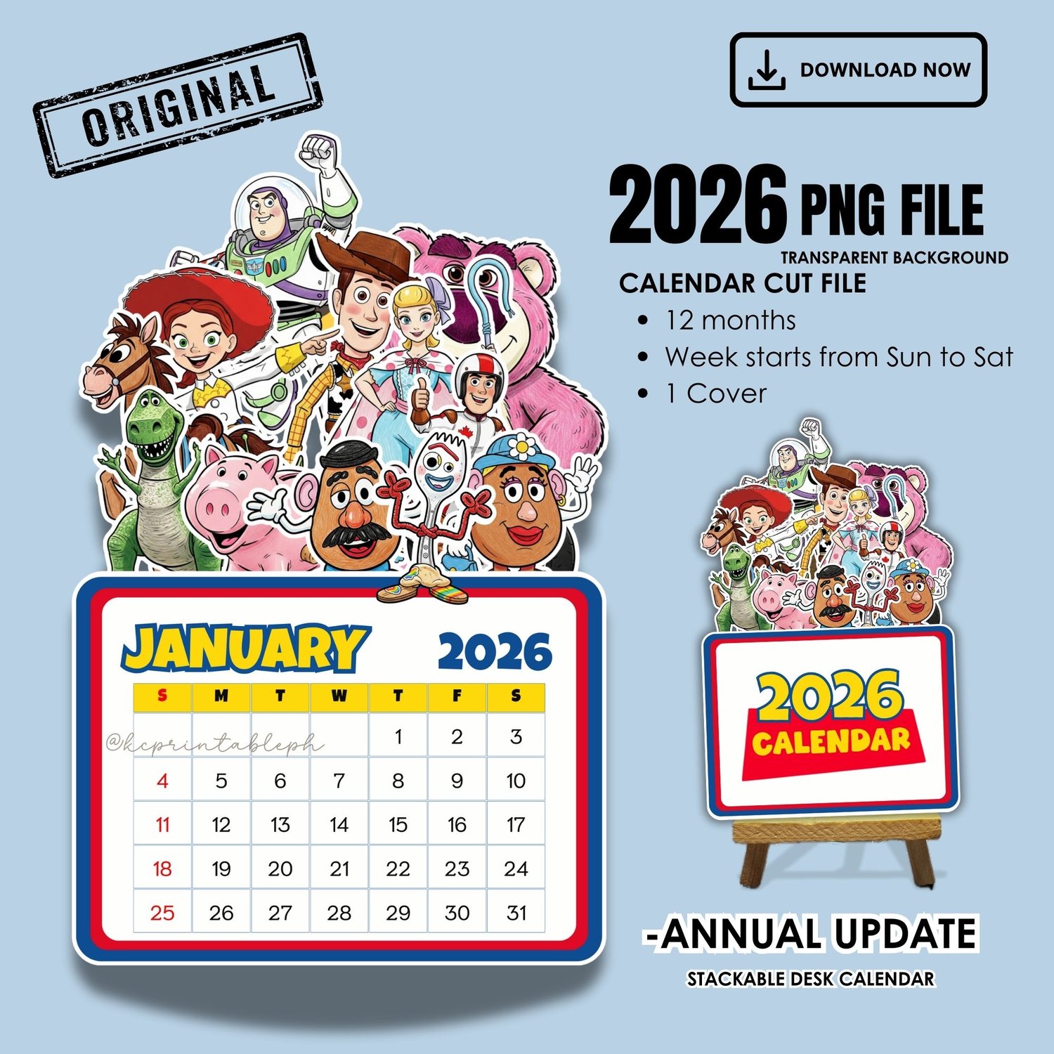 2026 Toy Story Stackable Desk Calendar | DIY Printable Template ...