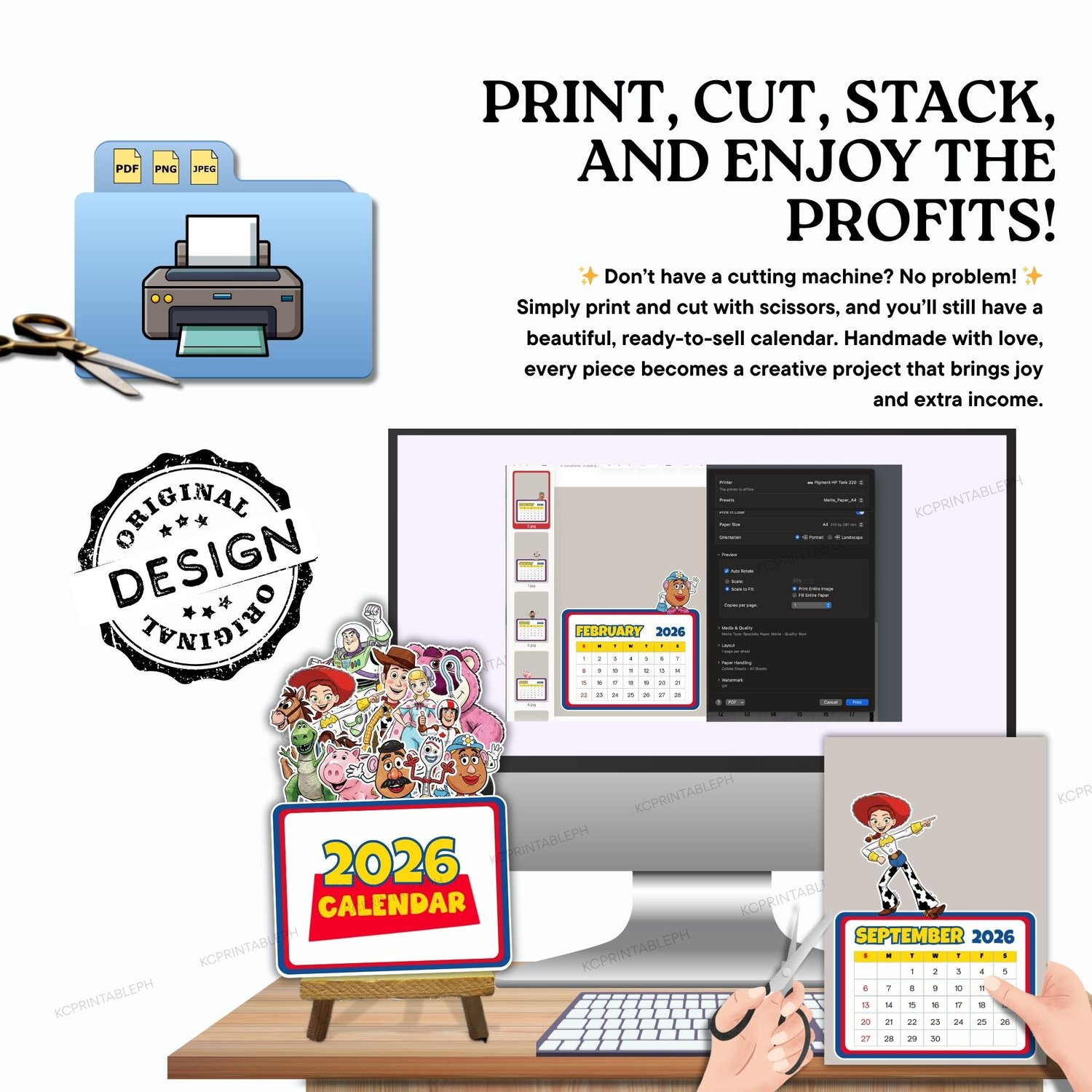 2026 Toy Story Stackable Desk Calendar | DIY Printable Template ...