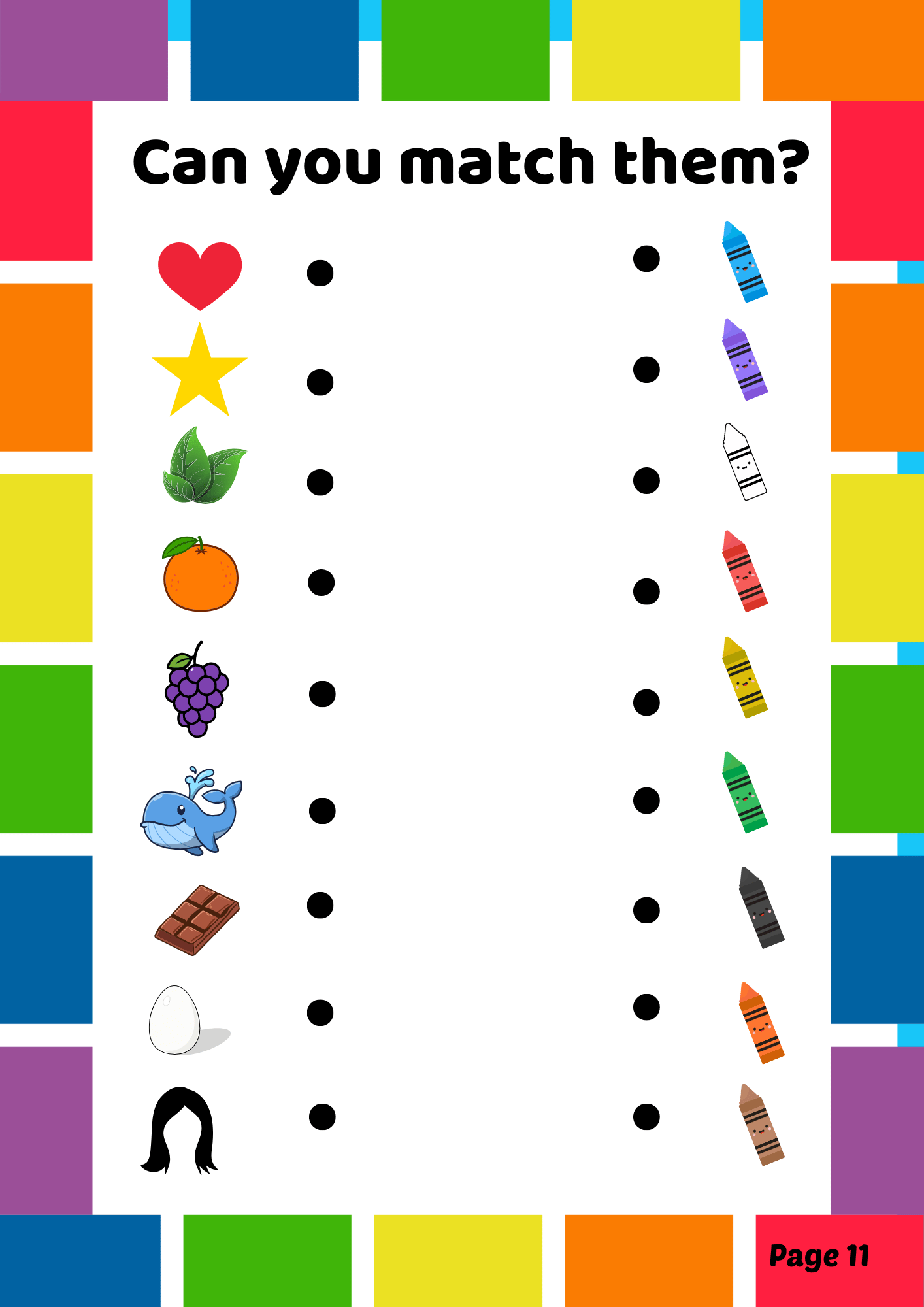 Let’s Learn the Colors — Printable Coloring & Matching Activities for ...