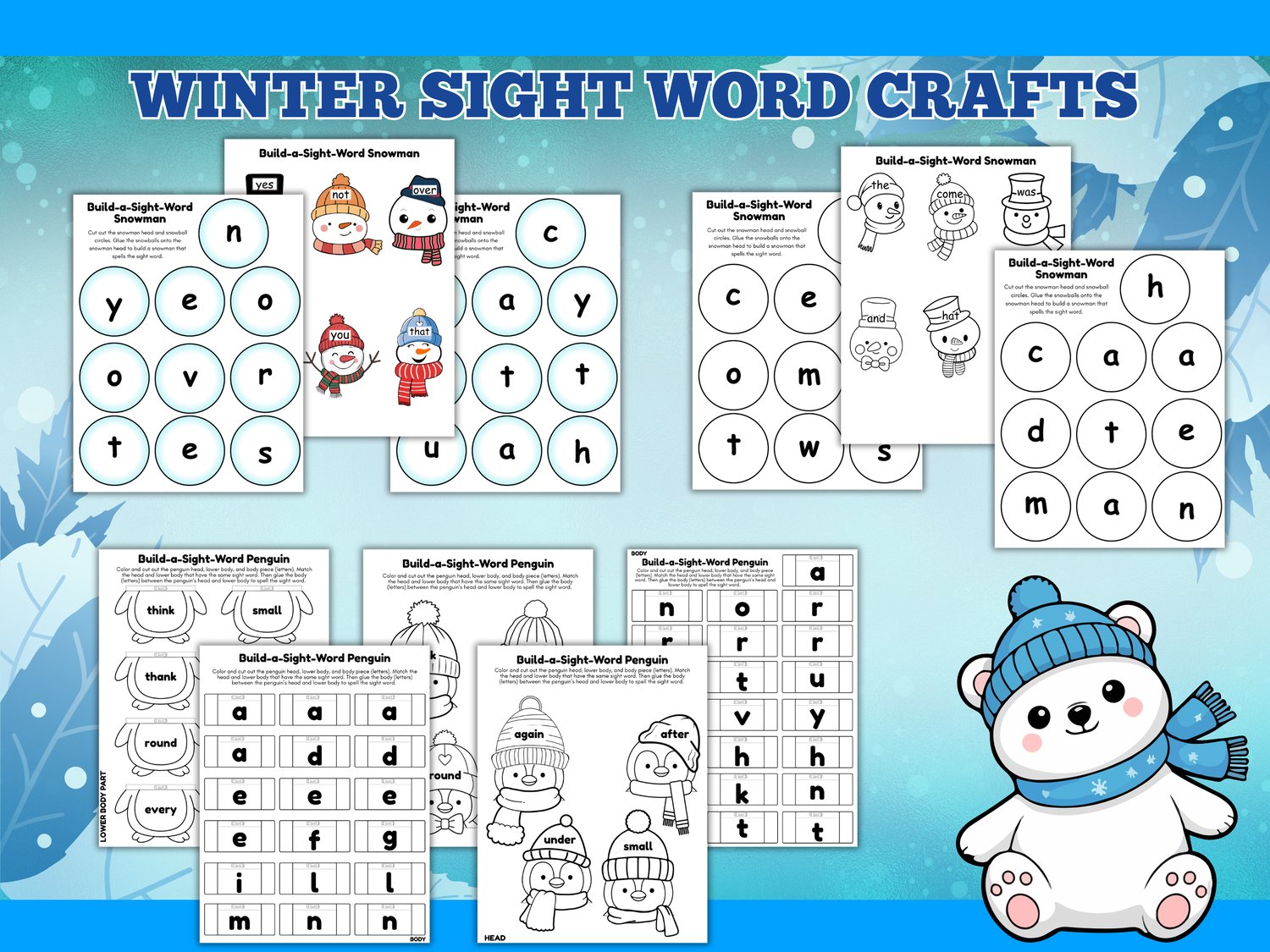 Winter Themed Sight Word Crafts - Payhip