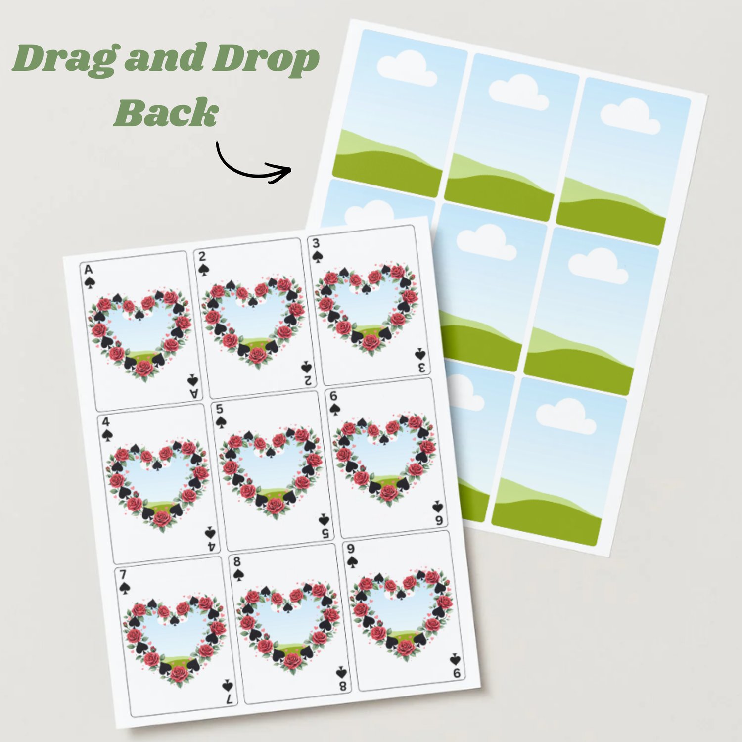 Valentines Day Playing Cards Template
