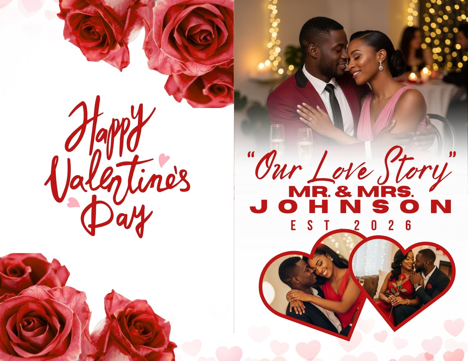 Custom Valentine’s Day Couple Book Canva Template | Editable Love Story ...