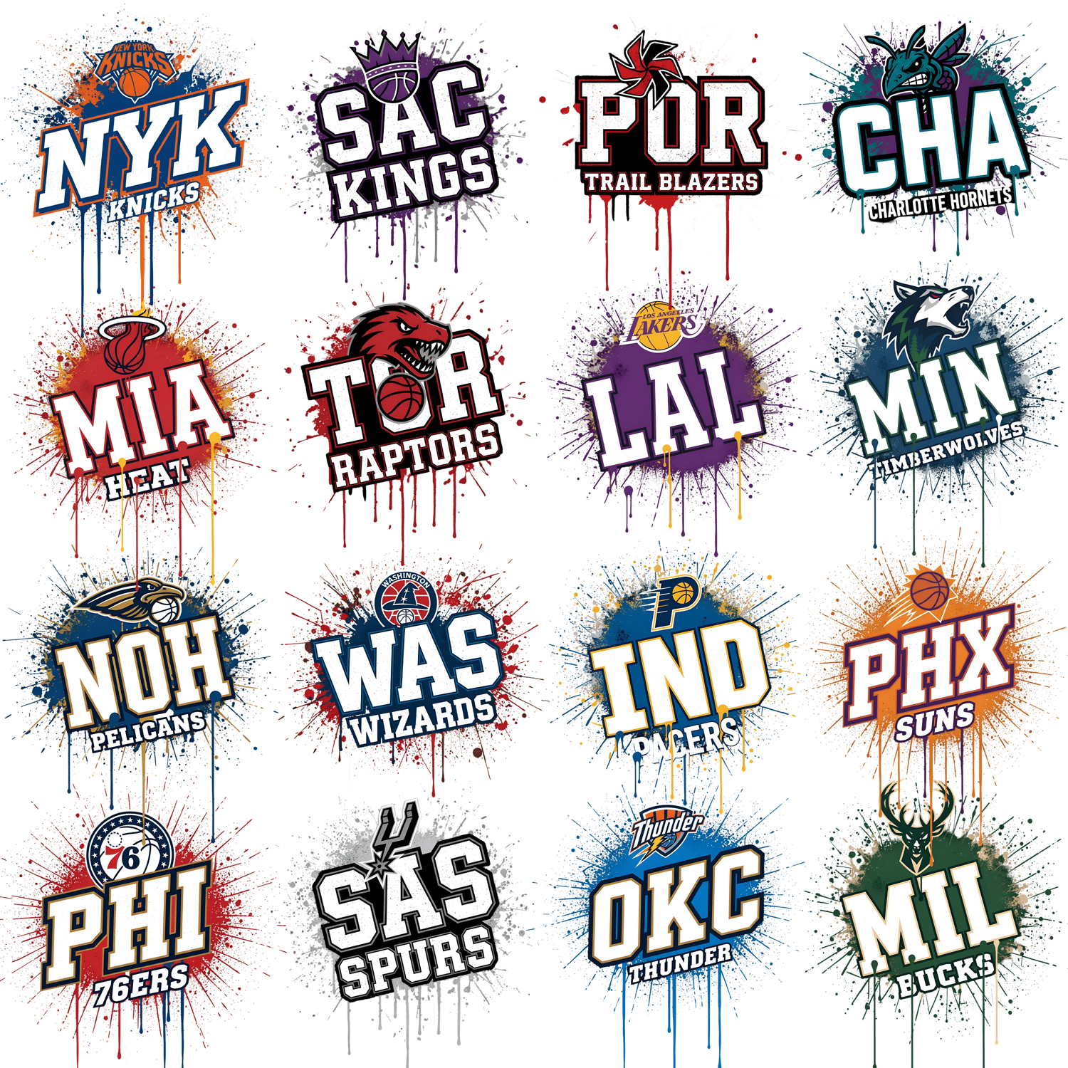 30 Splatter Series NBA designs - Payhip