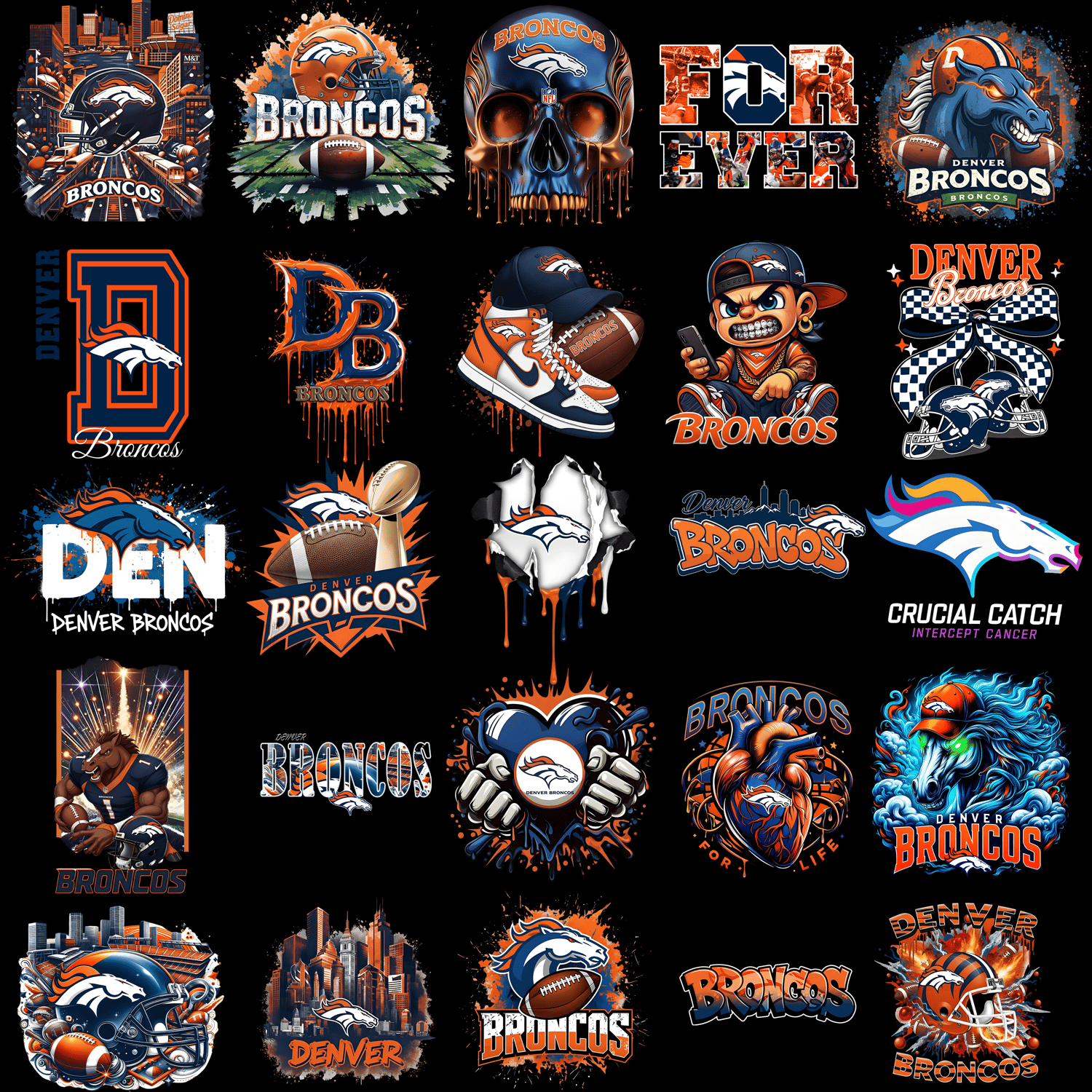 25 set Denver Broncos NFL designs - Payhip