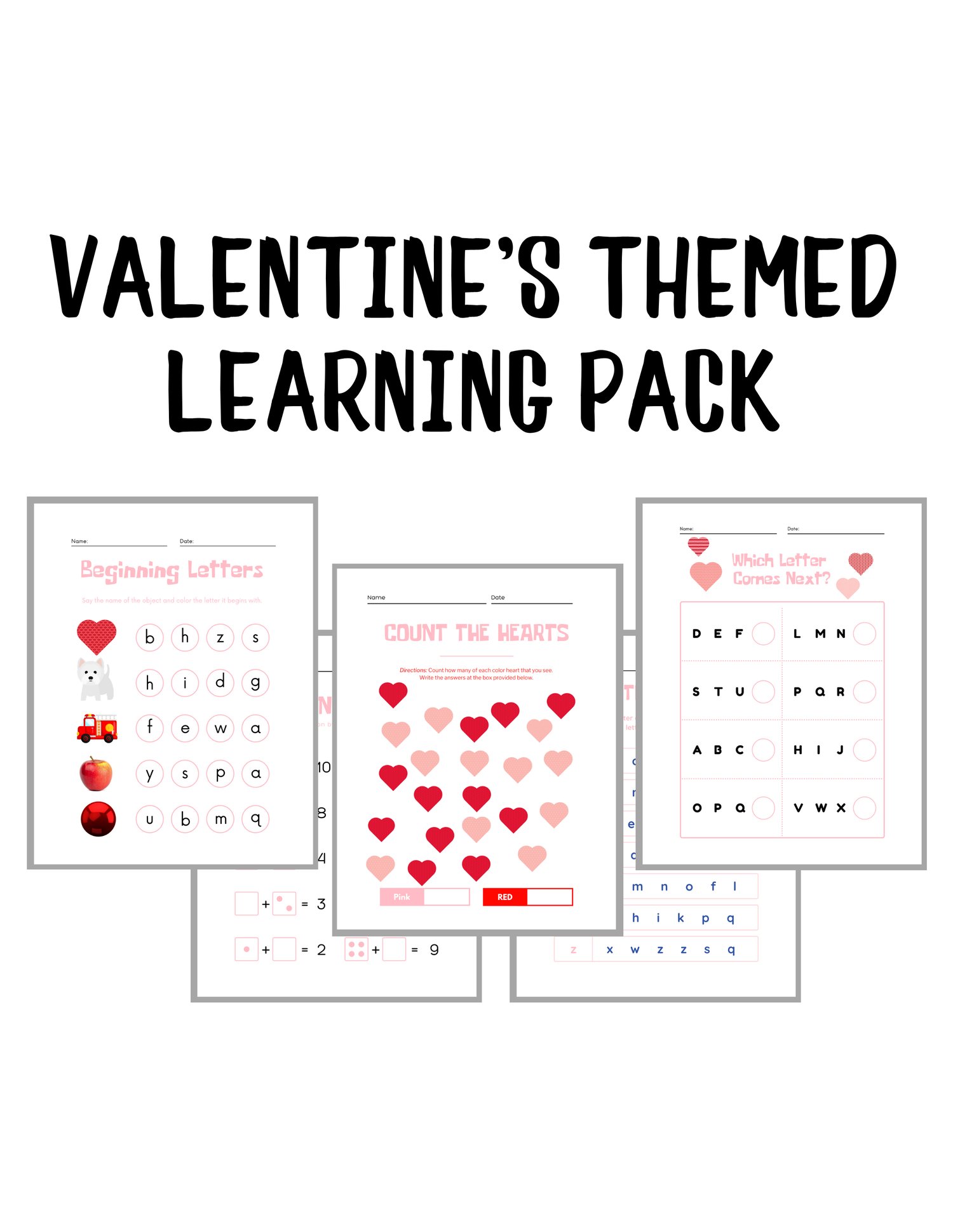 Valentine's Themed Learning Pack