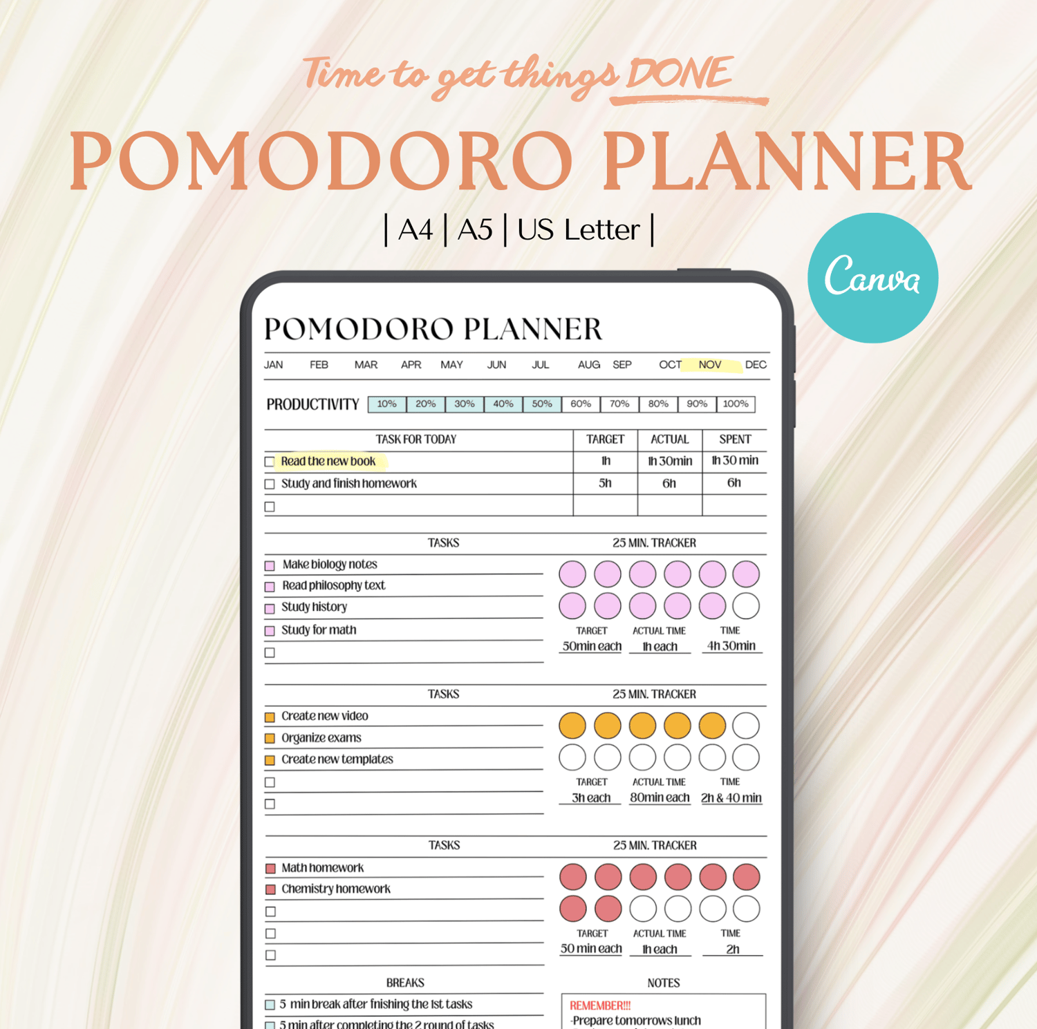 Student Focus & Pomodoro Time Planner — End Study Distractions with a ...