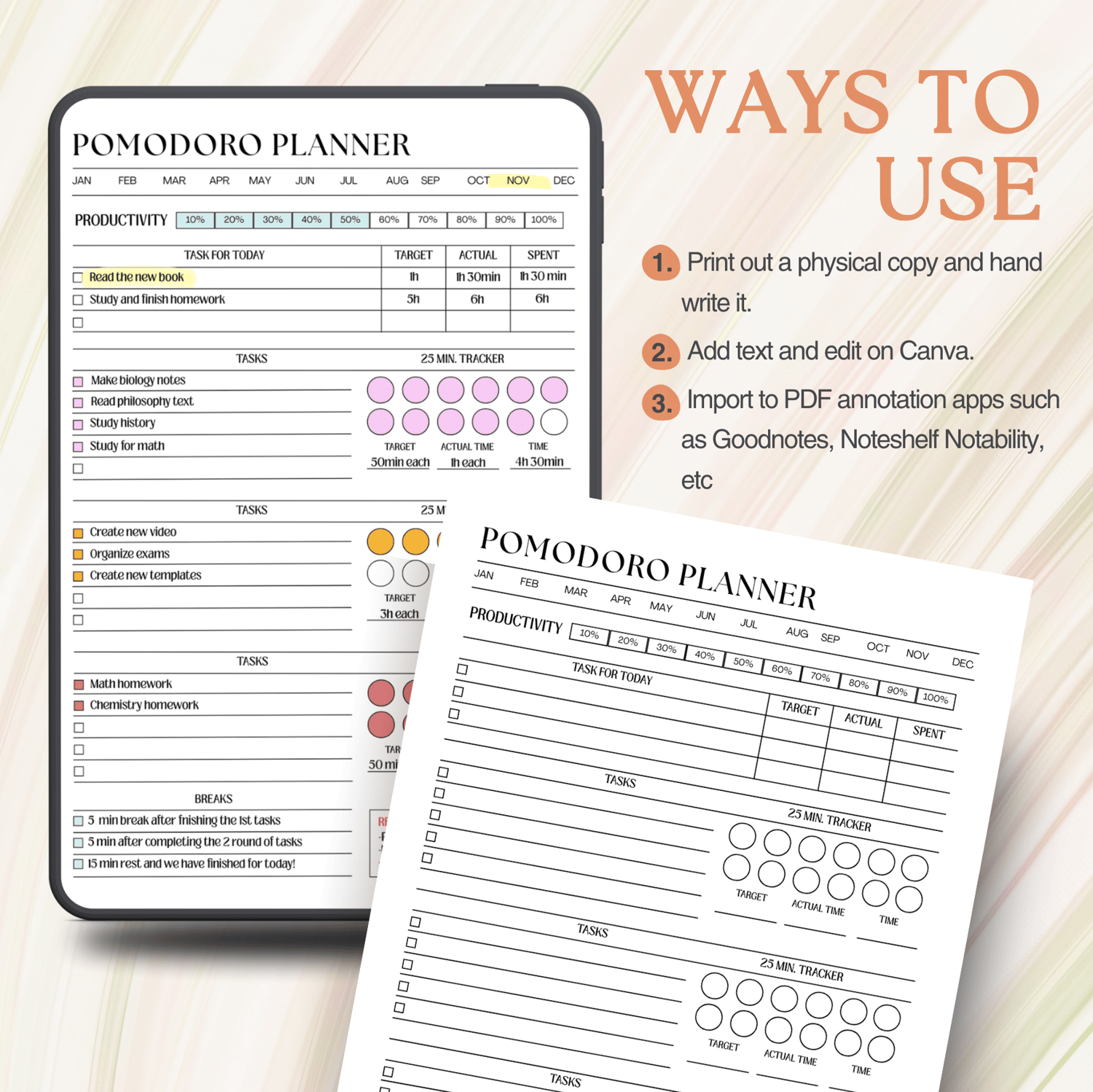 Student Focus & Pomodoro Time Planner — End Study Distractions with a ...