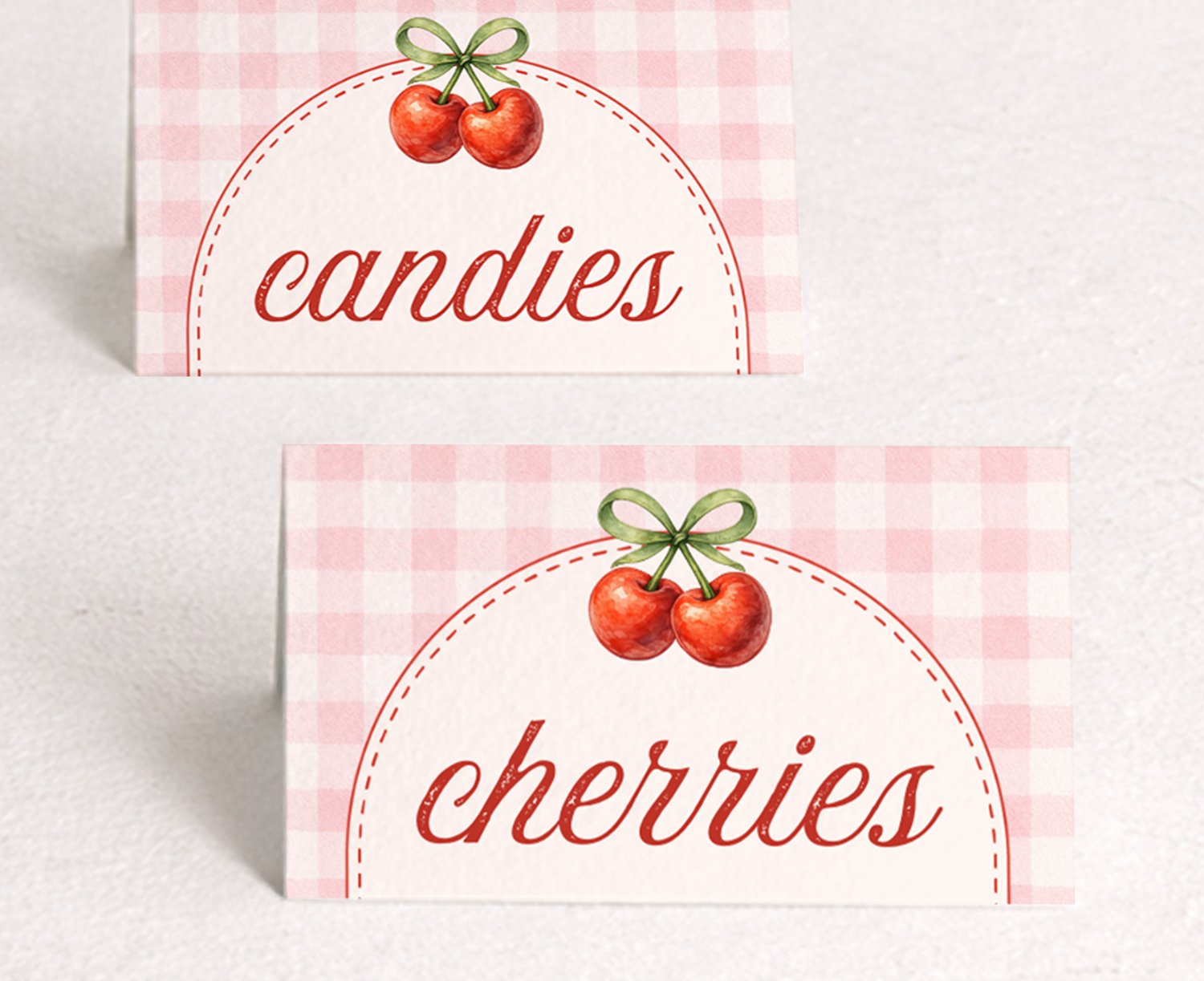 Editable Cherry First Birthday Table Label | Cherry First Food Label ...