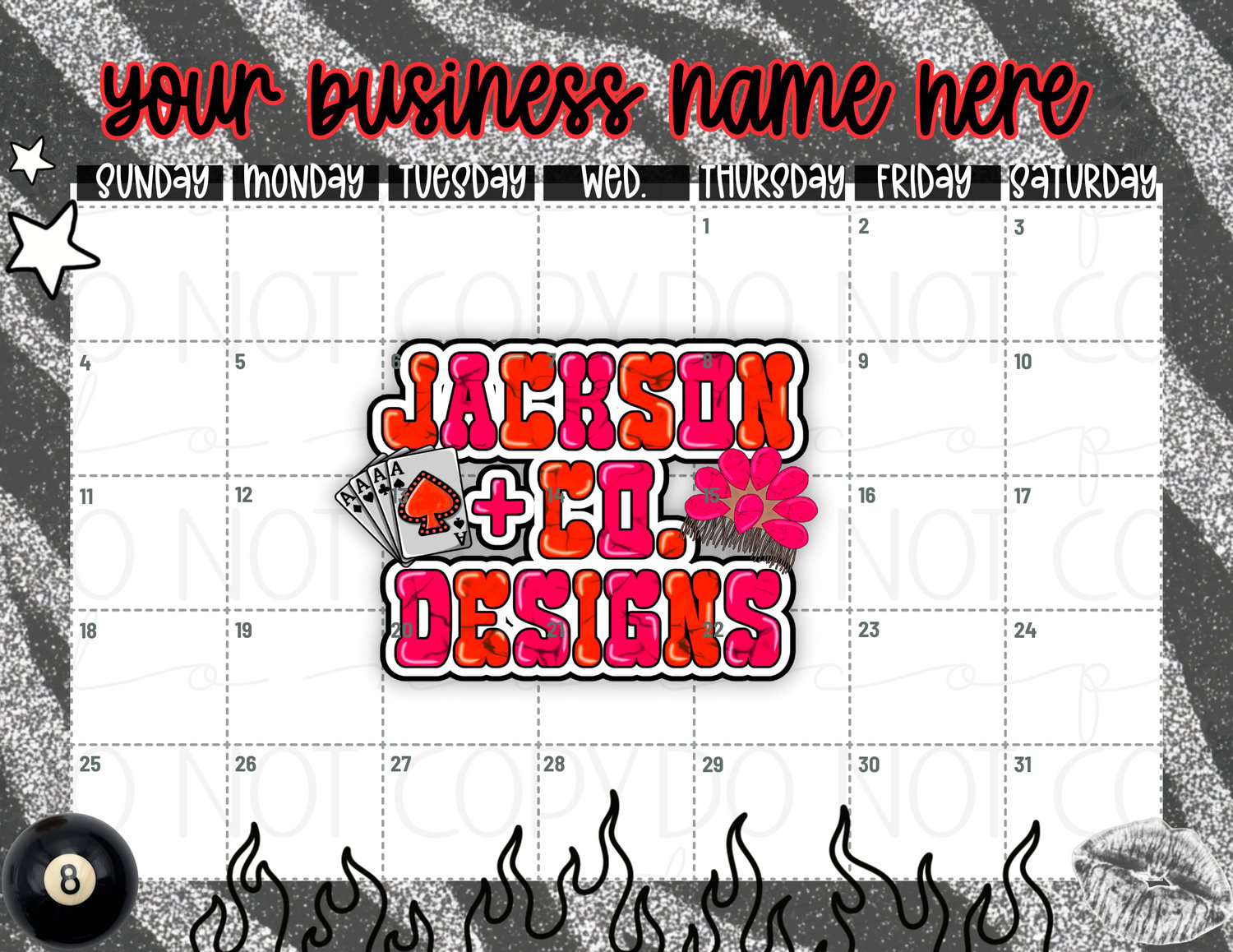 Editable Zebra Calendar - Payhip