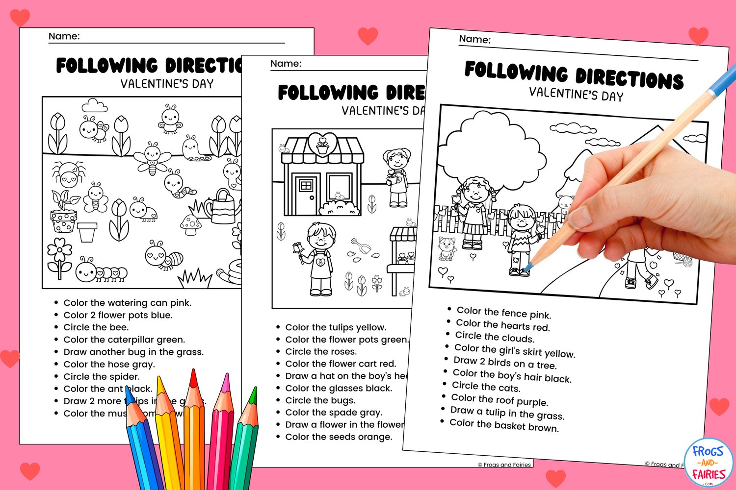 Valentine’s Day Follow the Directions Worksheets – Fun Activities for ...