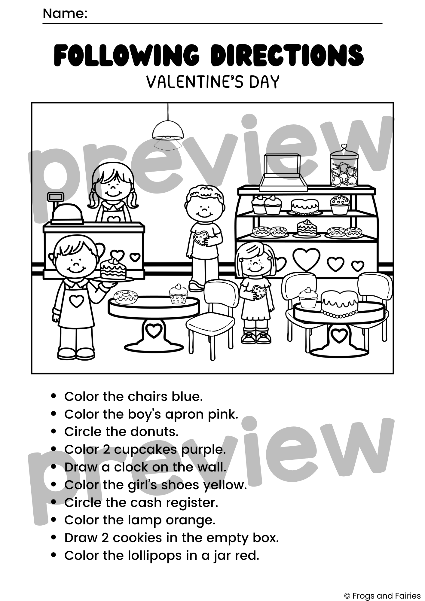 Valentine’s Day Follow the Directions Worksheets – Fun Activities for ...