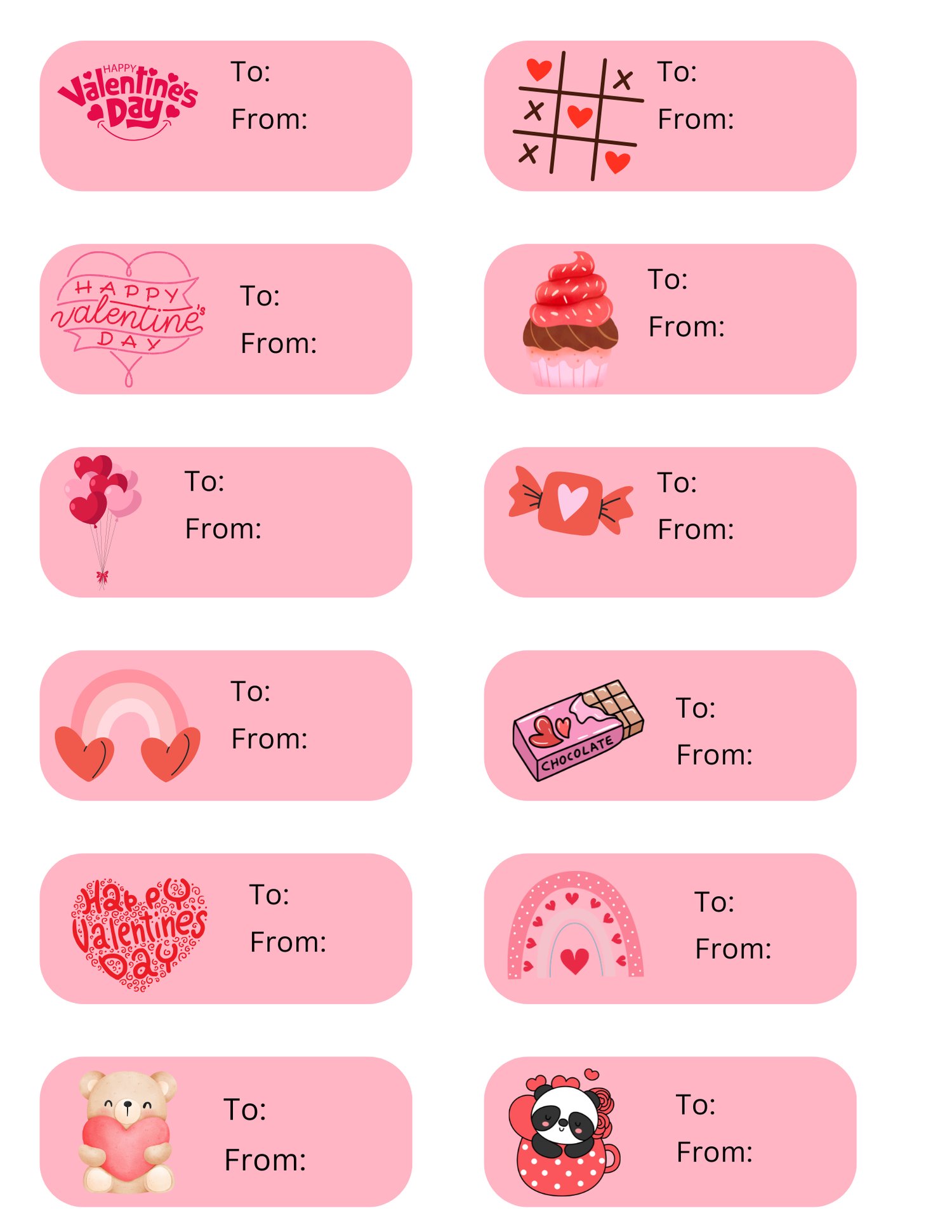 💕 Valentine’s Day Editable Gift Tags & Labels Bundle 💕 - Payhip