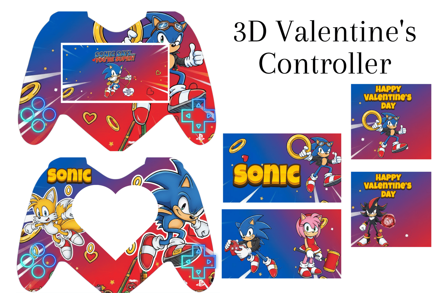 3D Valentine’s Day Game Controller Craft Template – 6 Unique Designs ...