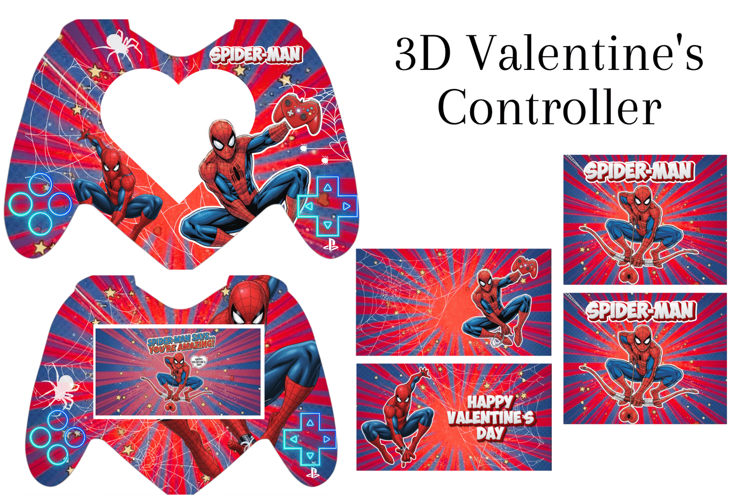 3D Valentine’s Day Game Controller Craft Template – 6 Unique Designs ...