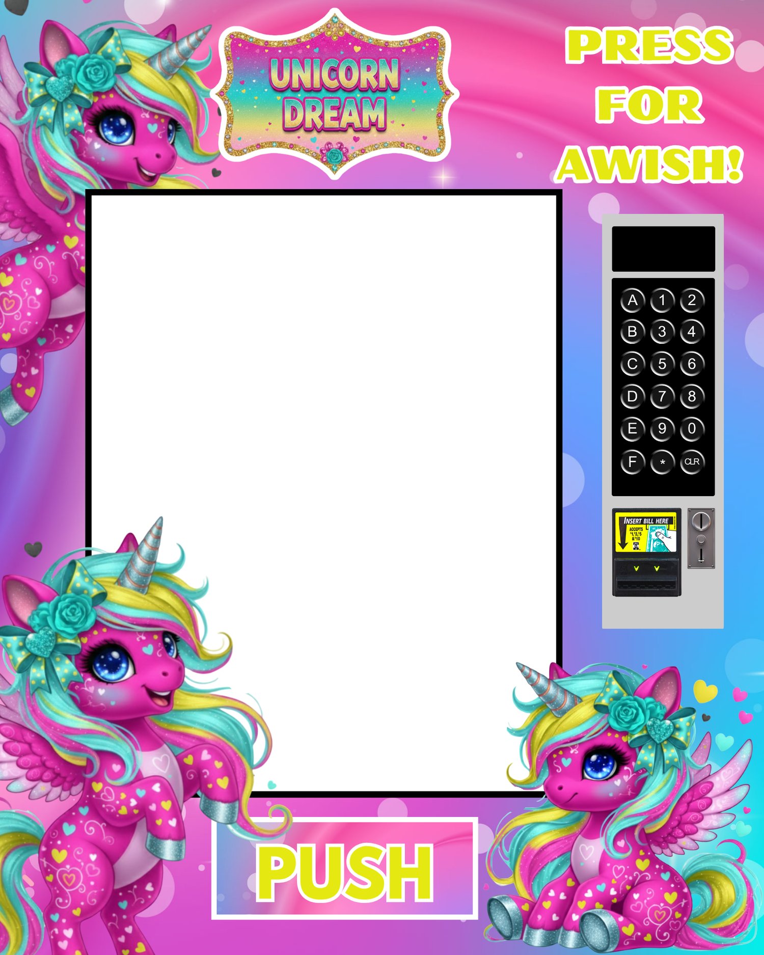 Unicorn Dream Vending Machine Template – Interactive Press-for-a-Wish ...