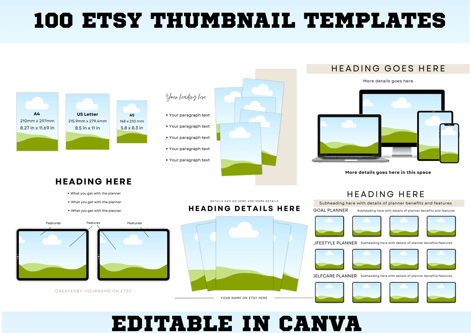 100 ETSY THUMBNAIL MOCK UP | EDITABLE - Payhip