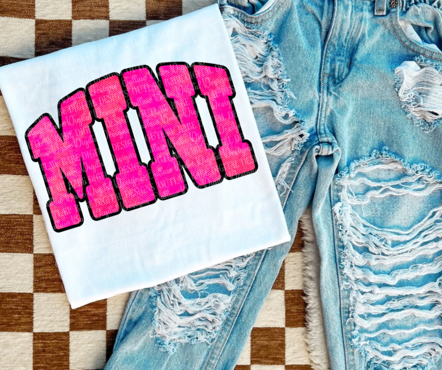 Mini pink and orange Jean tye dye - Payhip