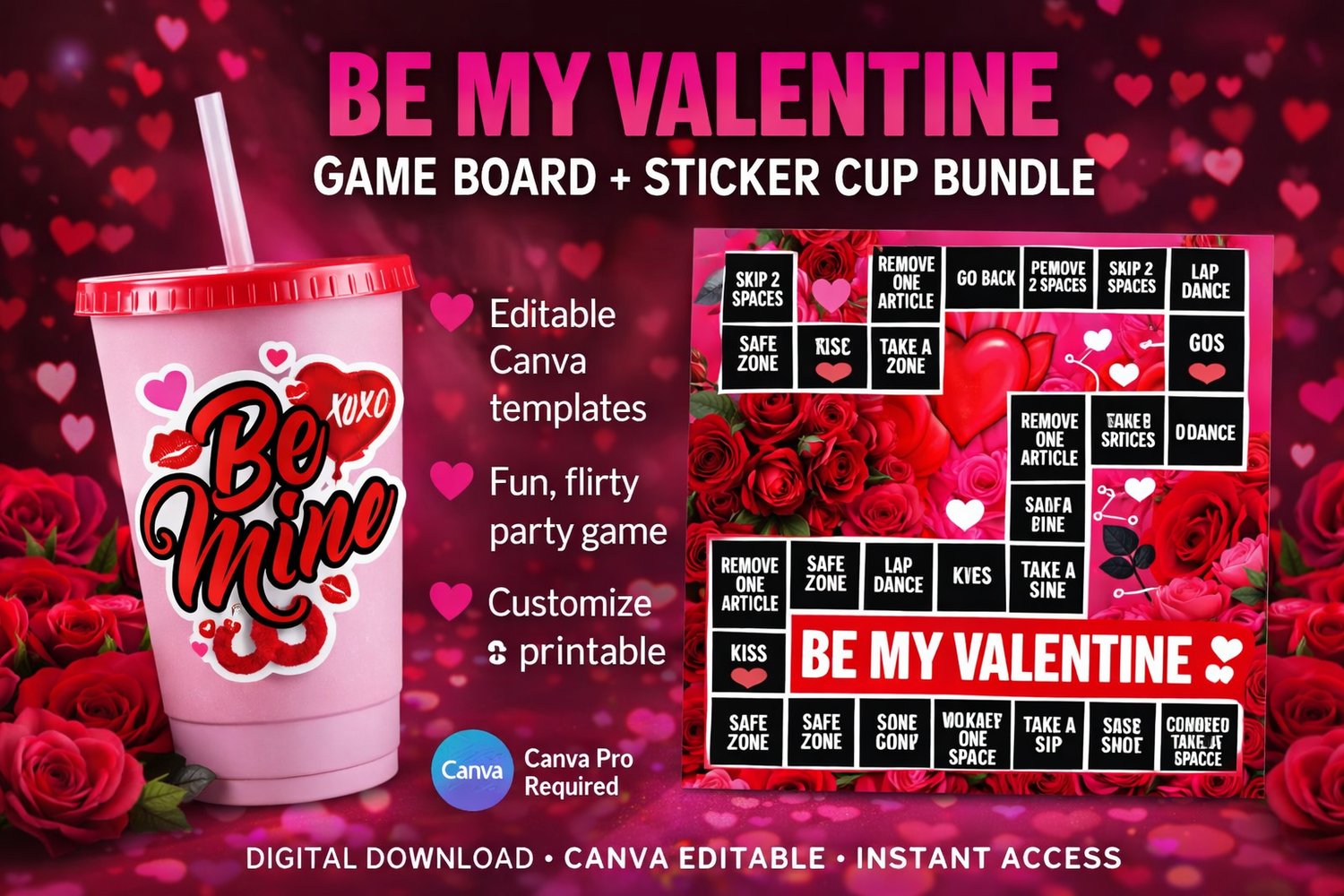 Valentine's Game Board and Cup Sticker - Payhip