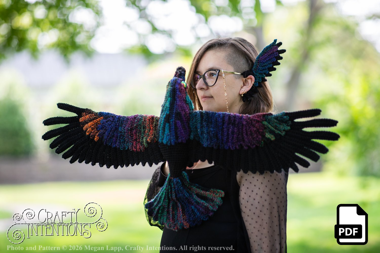 Flying Raven Crochet Pattern by Crafty Intentions Downloadable Digital PDF