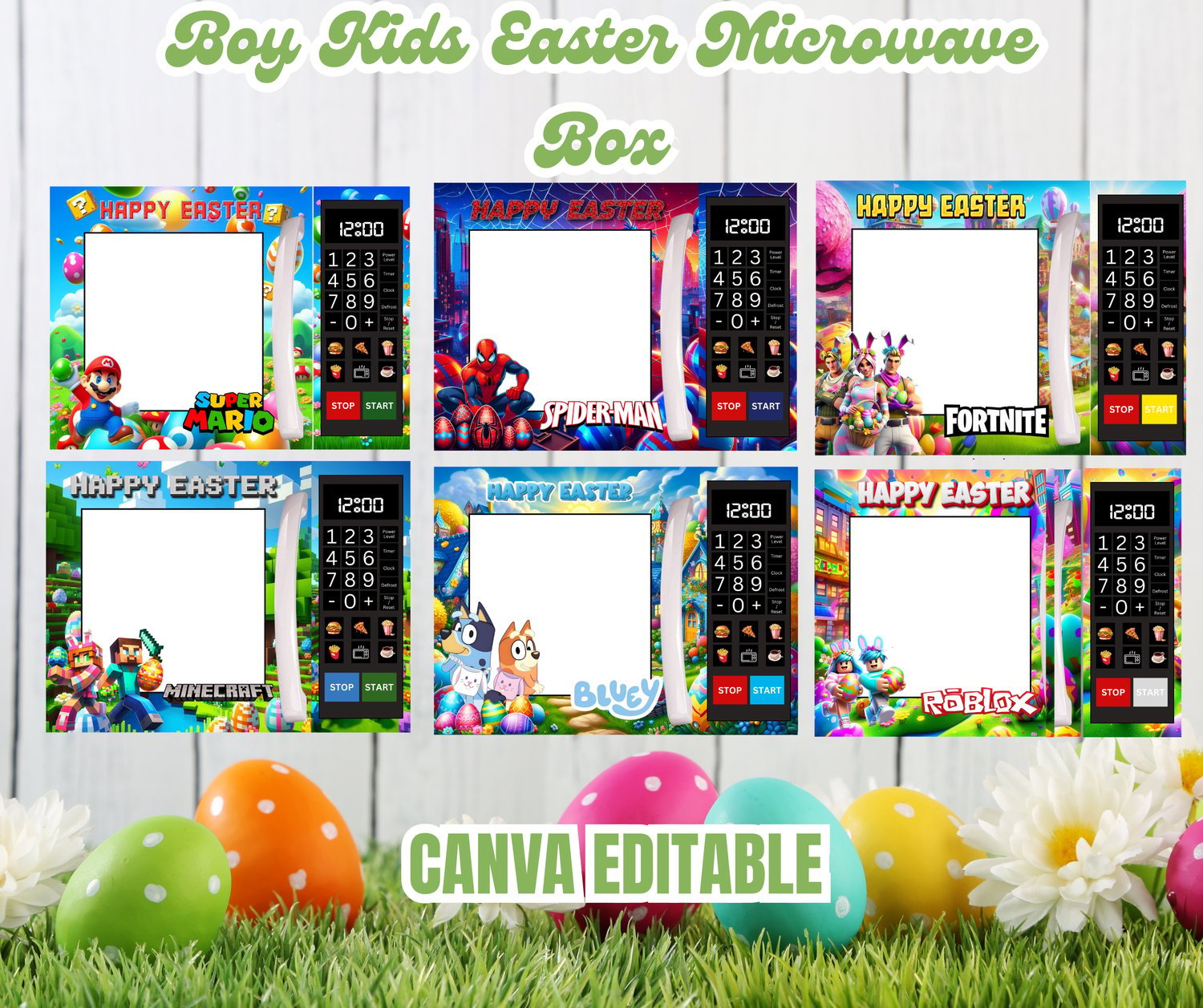 10 BOY THEMES EASTER MICROWAVE BOX - Payhip