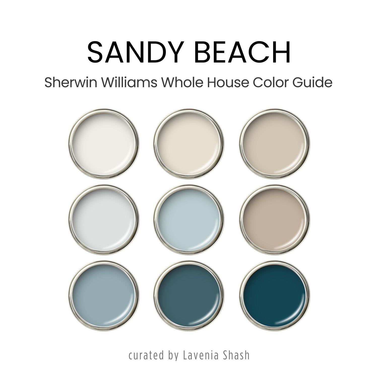 Beach House Paint Colors: Sherwin Williams Palette With - Blue, Neutral ...