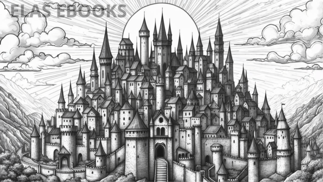 🏰 Majestic Castle Kingdoms-A Grand Medieval Landscape Coloring ...