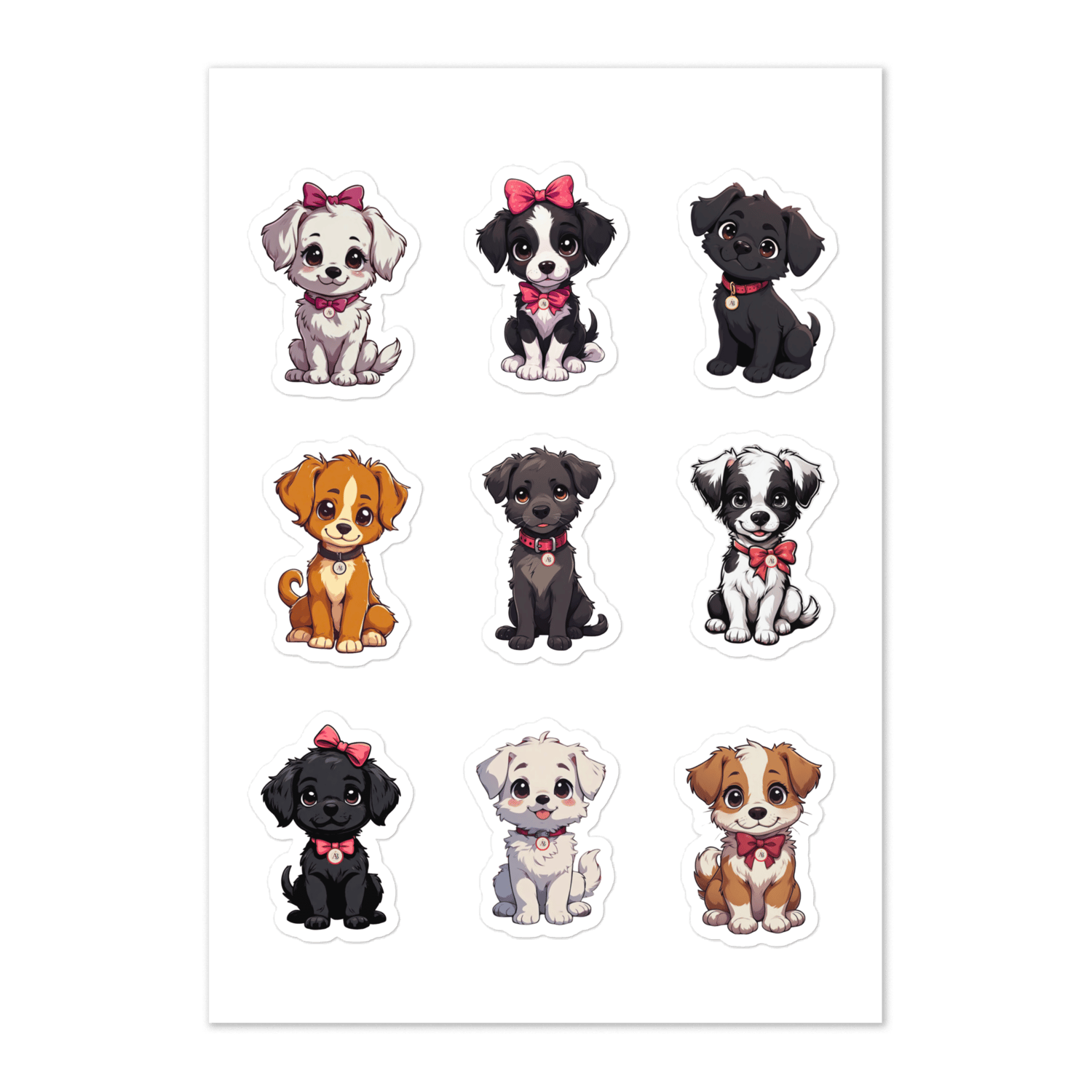Sweet Pup Sticker Pack — 9 Cute Puppy Sticker Sheet (Matte Vinyl) - Payhip